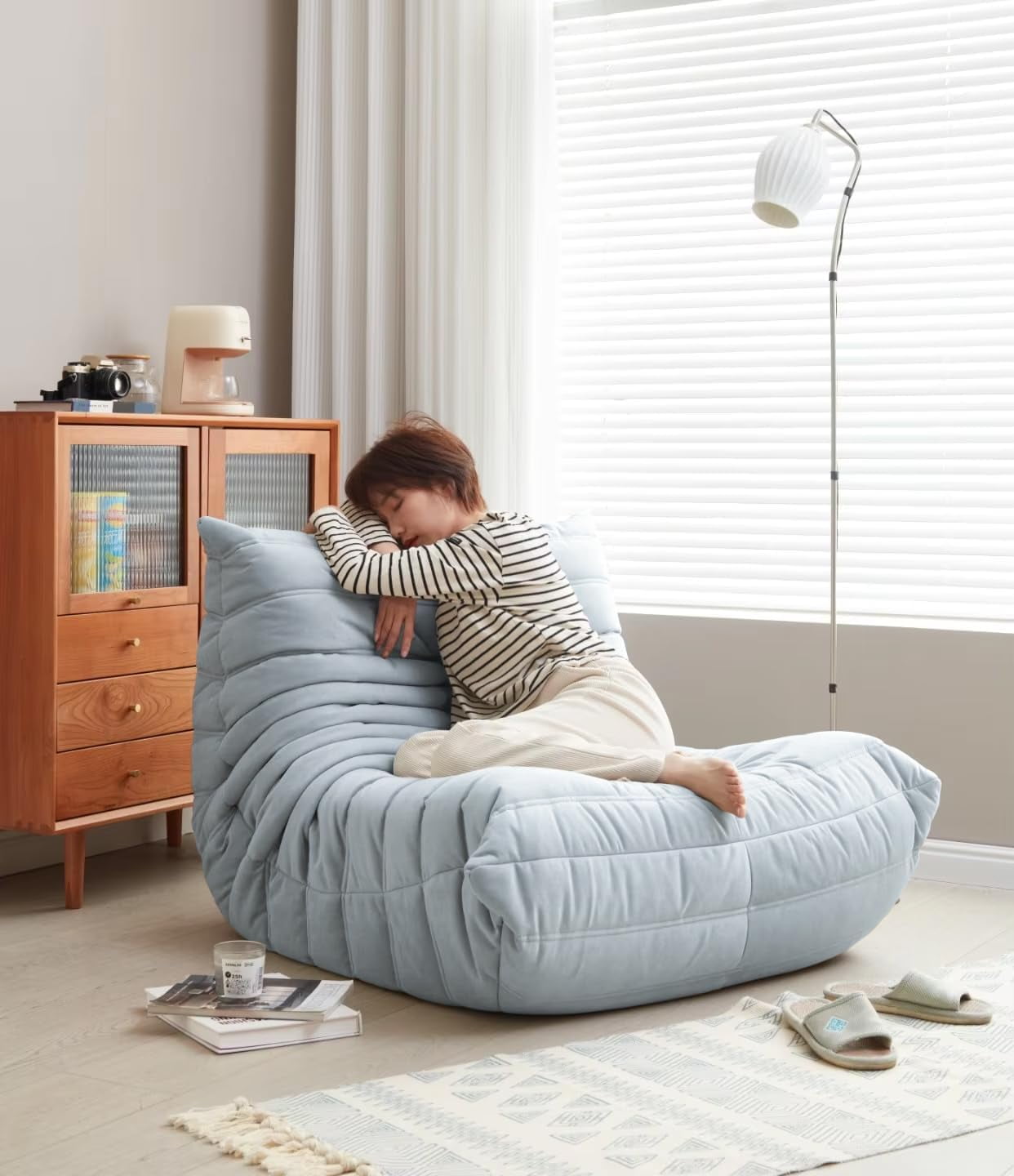 Modern Living Room Chair, Big Bean Bag Adult Floor Sofa, Togo Recliner ...