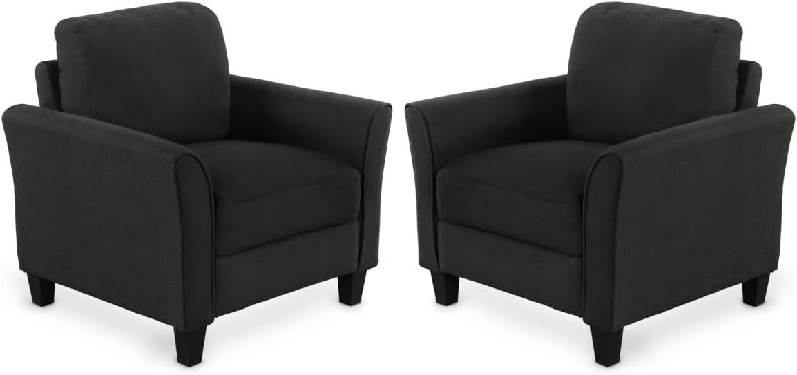 Modern Living Room Chair Set of 2 - Upholstered Single Sofa- Reception ...