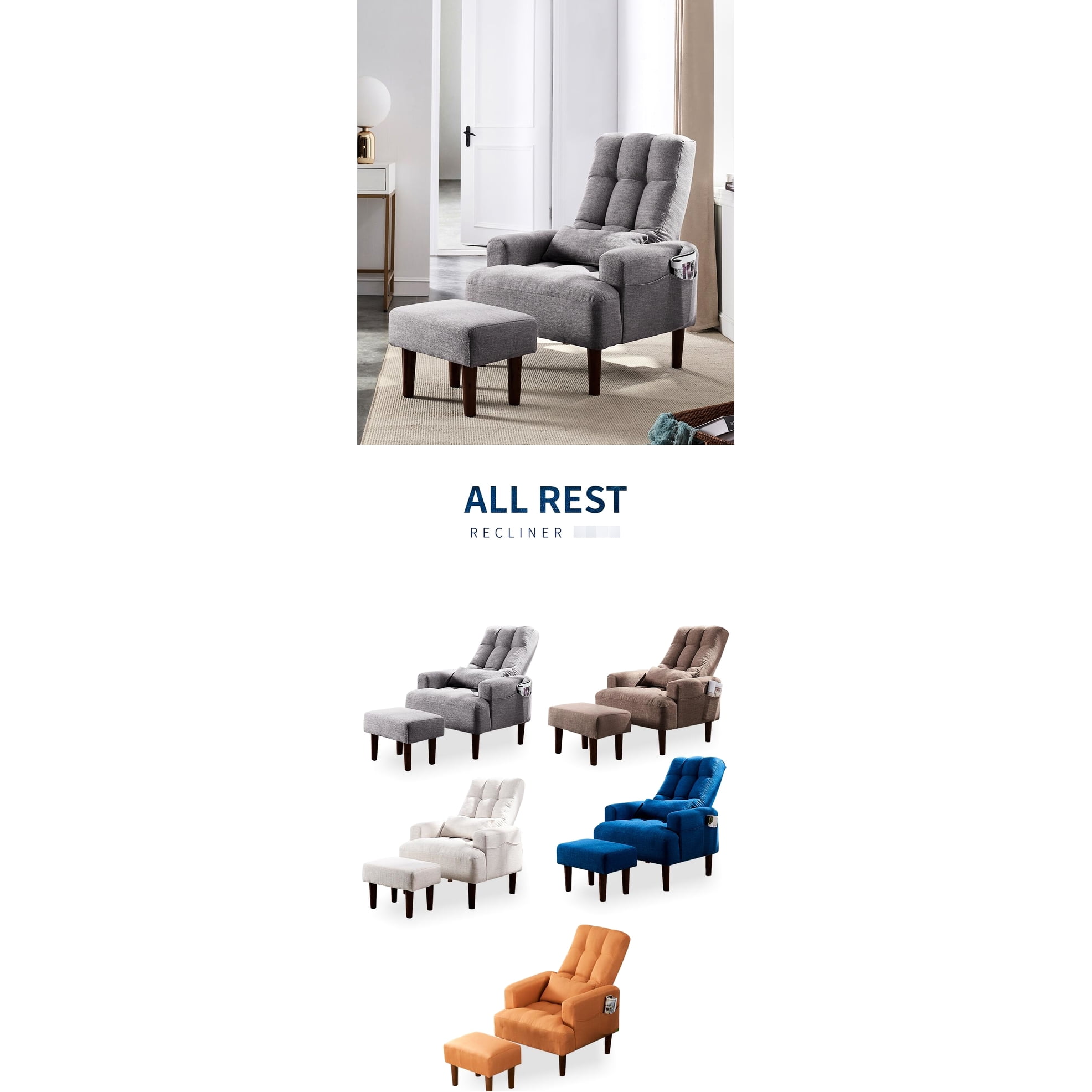 Modern Living Room Chair With Multiple Angles And Comfortable Seat ...