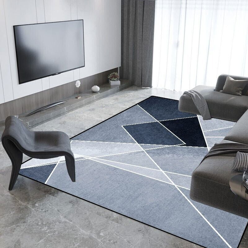 Modern Living Room Large Area ration Carpet Minimalist Geometry Bedhead ...