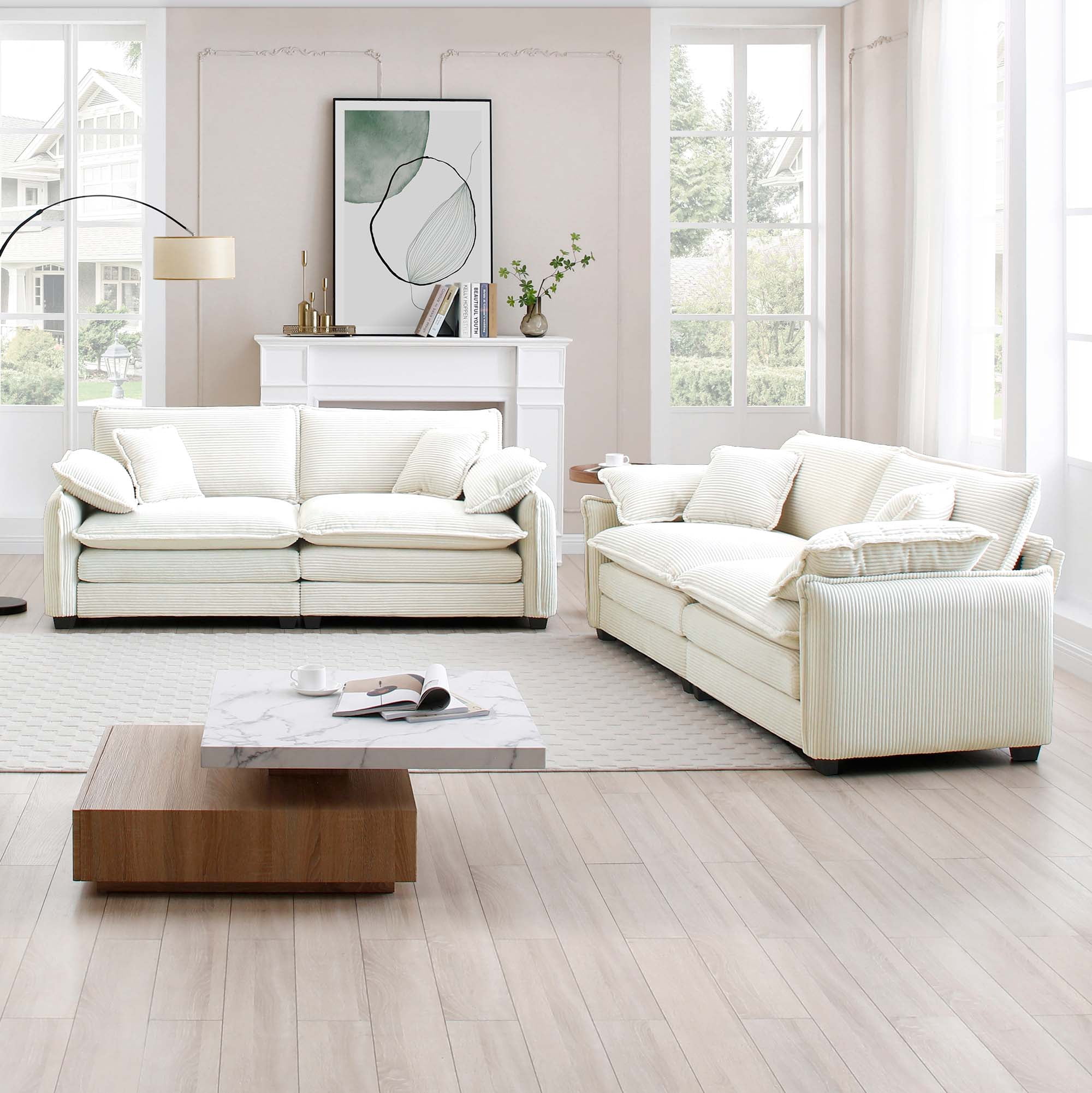 Modern Living Room Sofa Two-Piece Set, Suitable for Living room and ...
