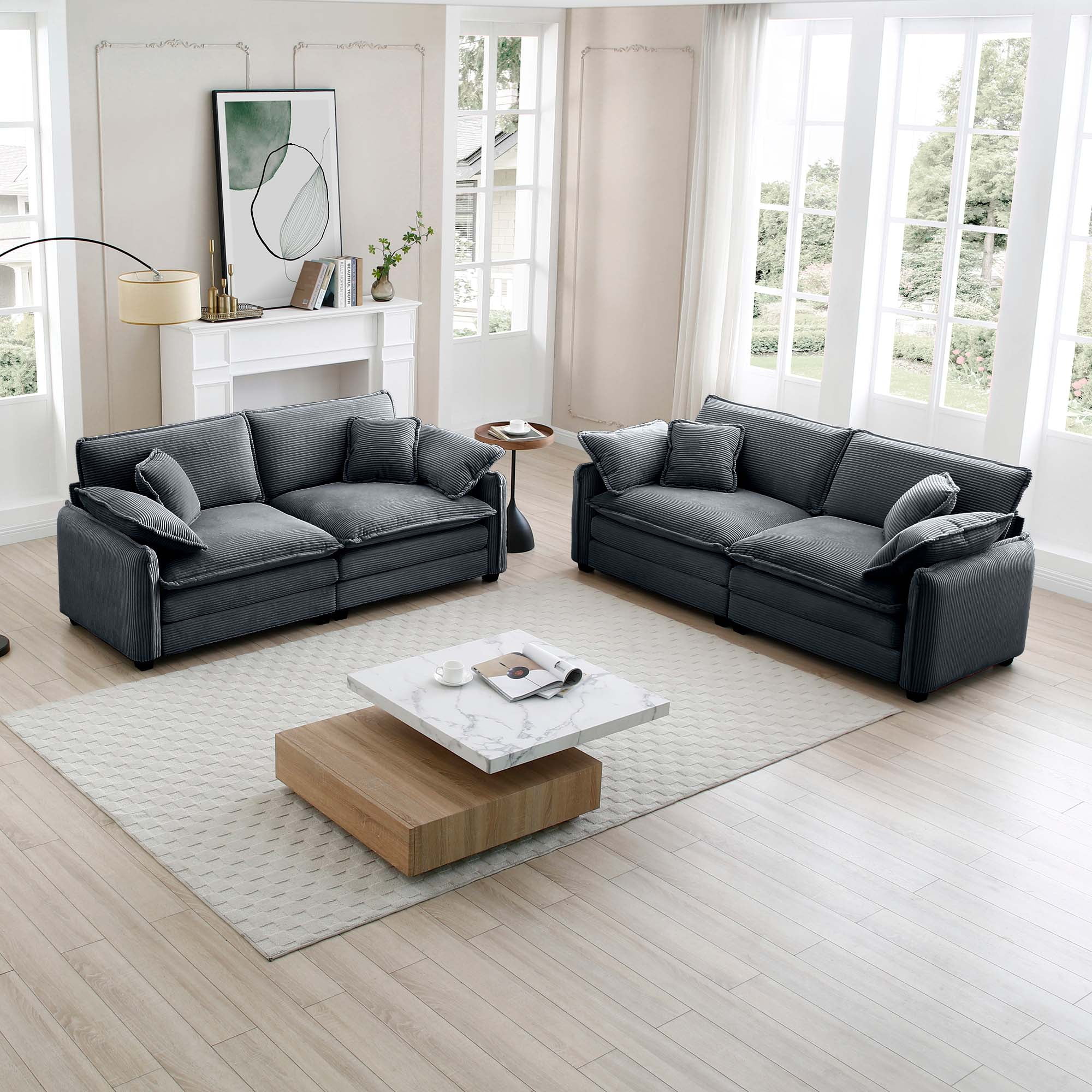 Modern Living Room Sofa Two-Piece Set, Suitable for Living room and ...