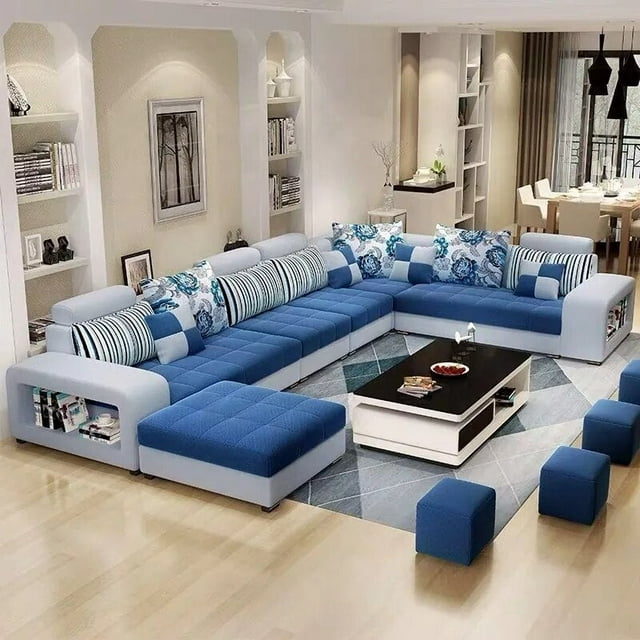 Modern Living Room Sofas 5 6 7 8 Seats Fabric Sofas Sectionals Living ...