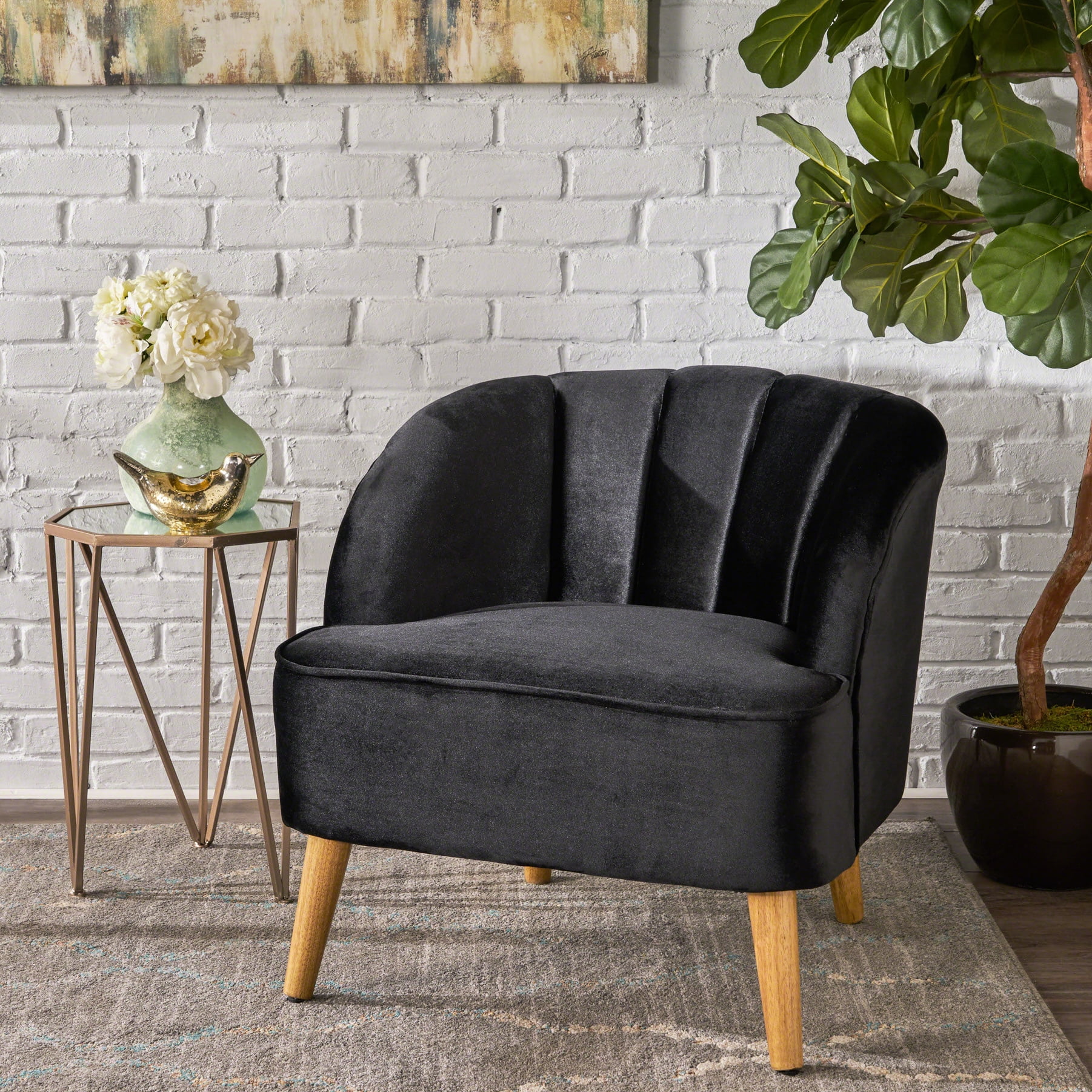 Modern Living Room Velvet Seat, Stylish And Practical Mid-century Chair ...