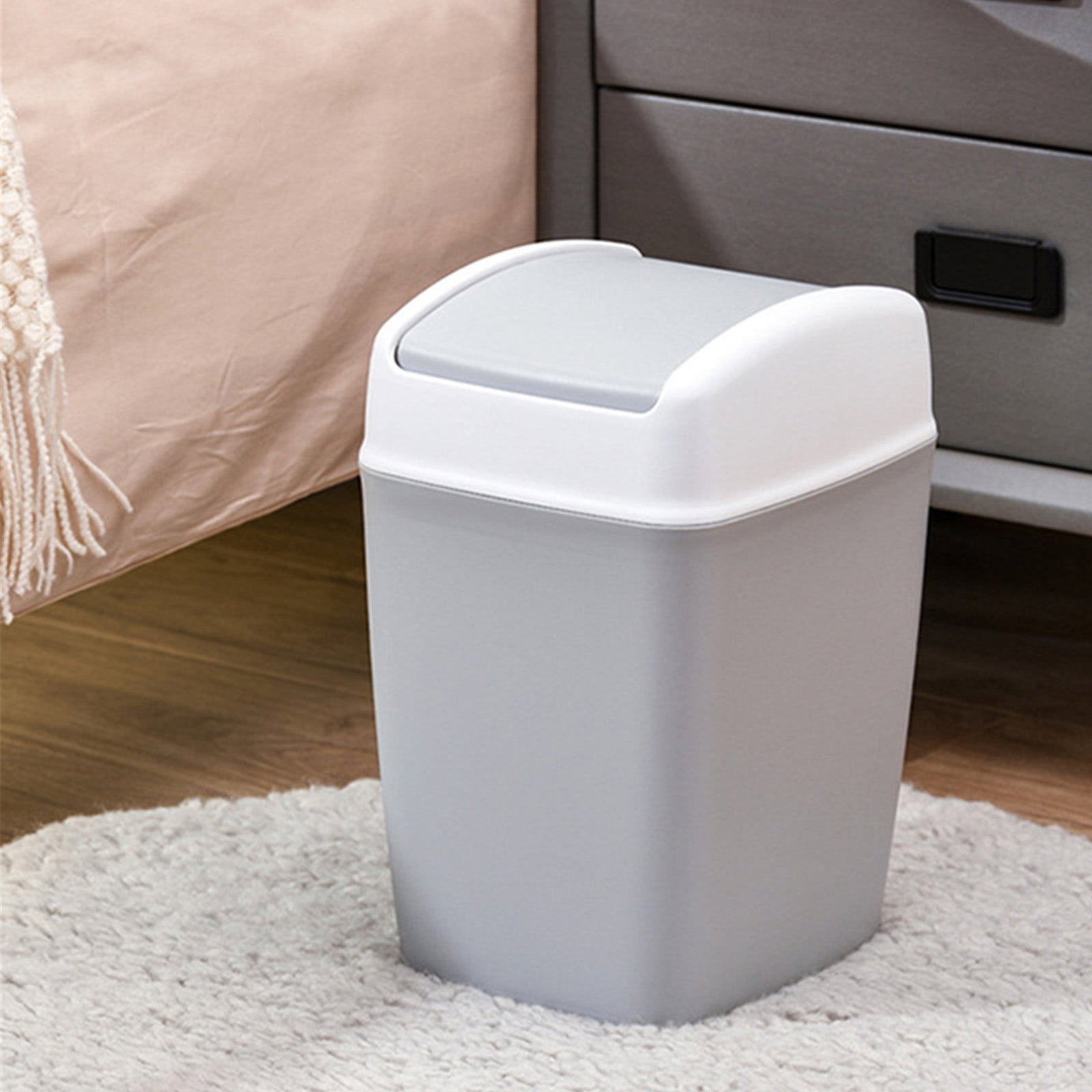 Modern Living Room Waste Bin,Kitchen Dustbin with Lid,Sturdy Plastic ...