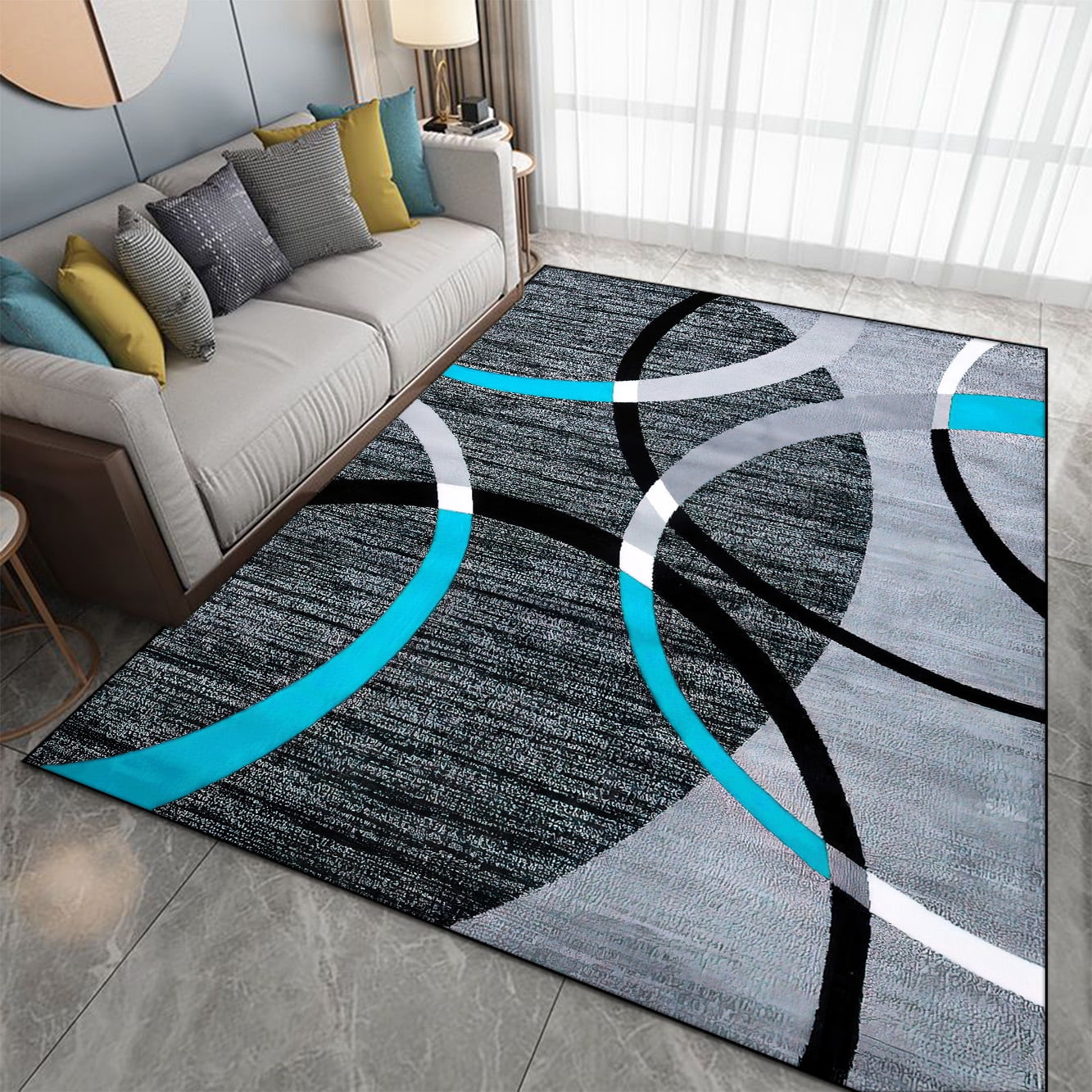 Modern Living Room ration Carpets Light Luxury Geometry Large Carpet ...
