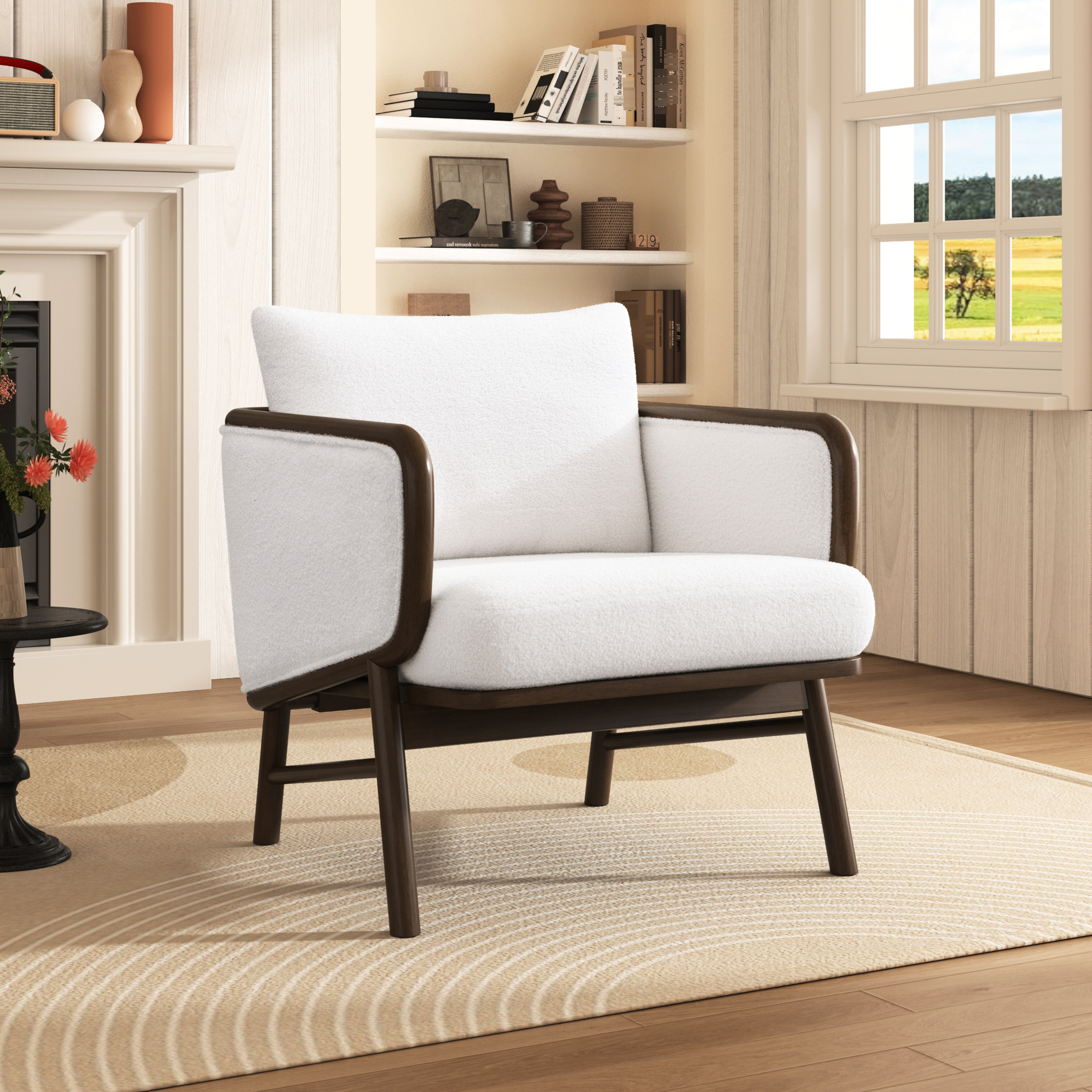 Modern Lounge Chair With - Stable Solid Wood Frame For Support ...