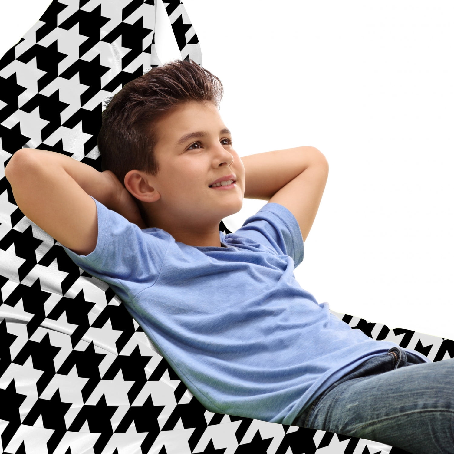 Modern Lounger Chair Bag, Illustration of Bizarre Shapes Houndstooth ...