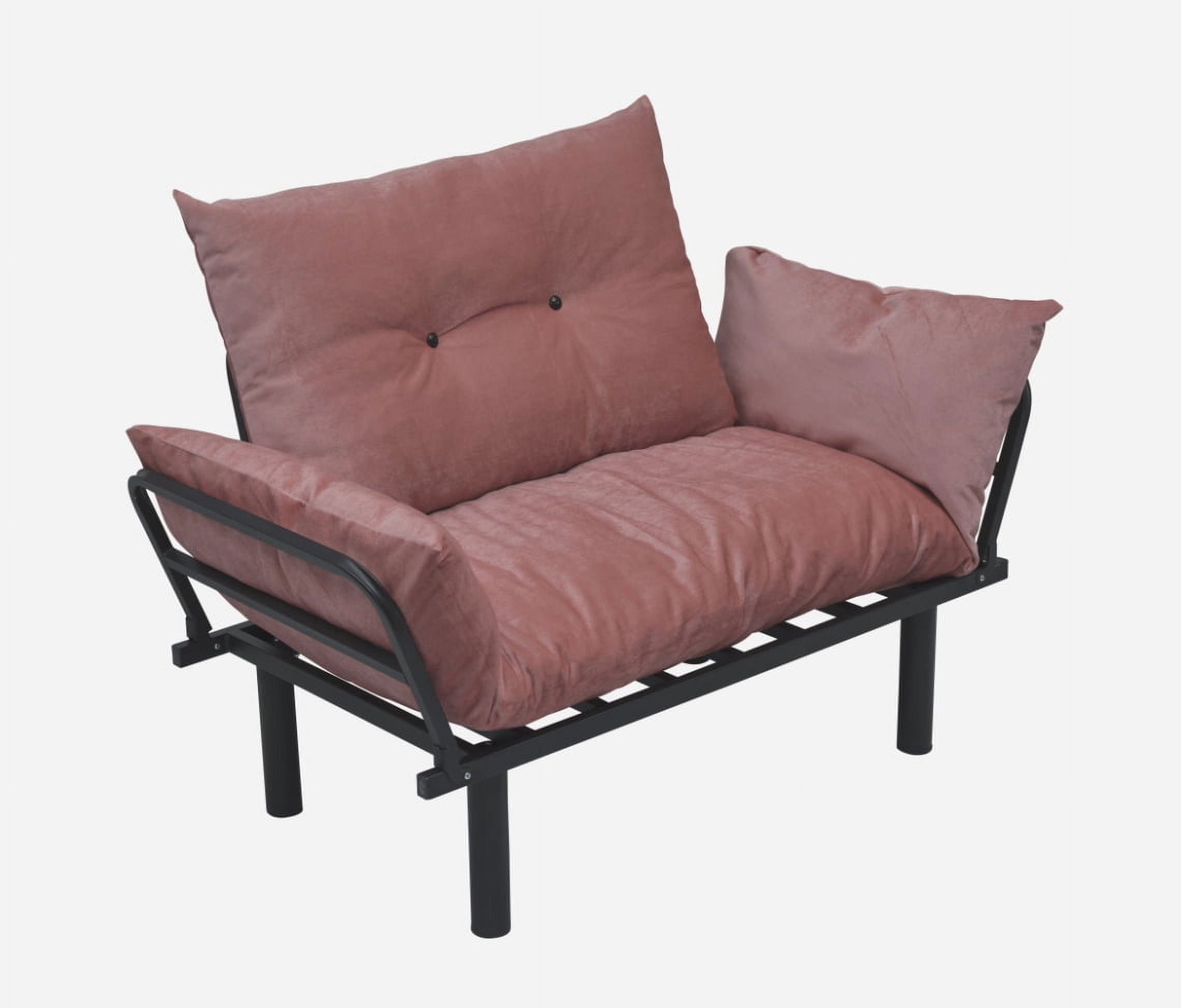 Modern Loveseat with Metal Frame, Upholstery Futon Sofa with Soft Back ...