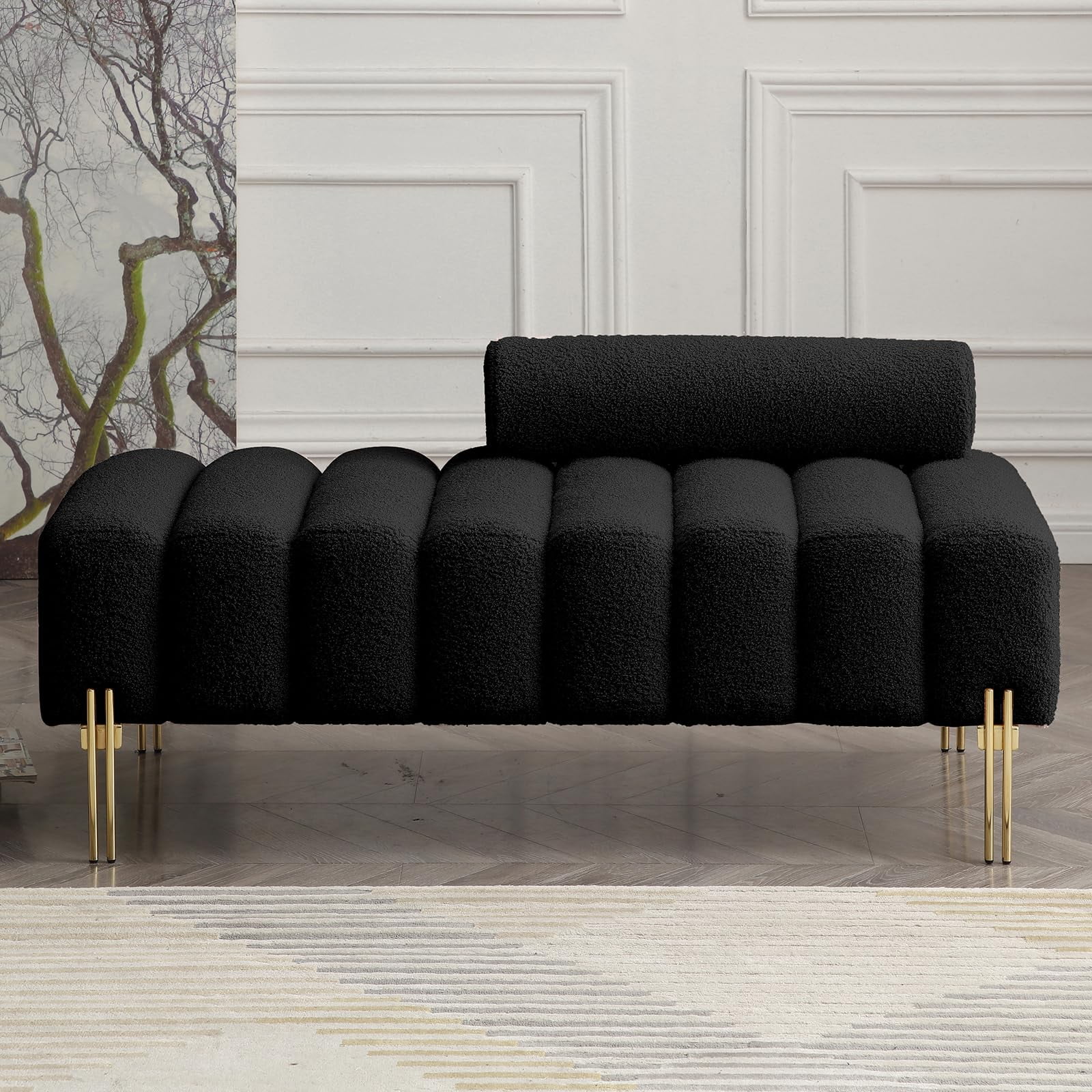 Modern Loveseat Sofa Couch with Adjustable Backrest, Upholstered Accent ...