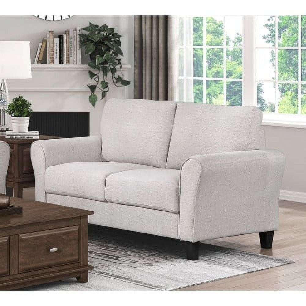 Modern Loveseat Sofa Couch,Textured Fabric Upholstered 2 Seat Sofa ...