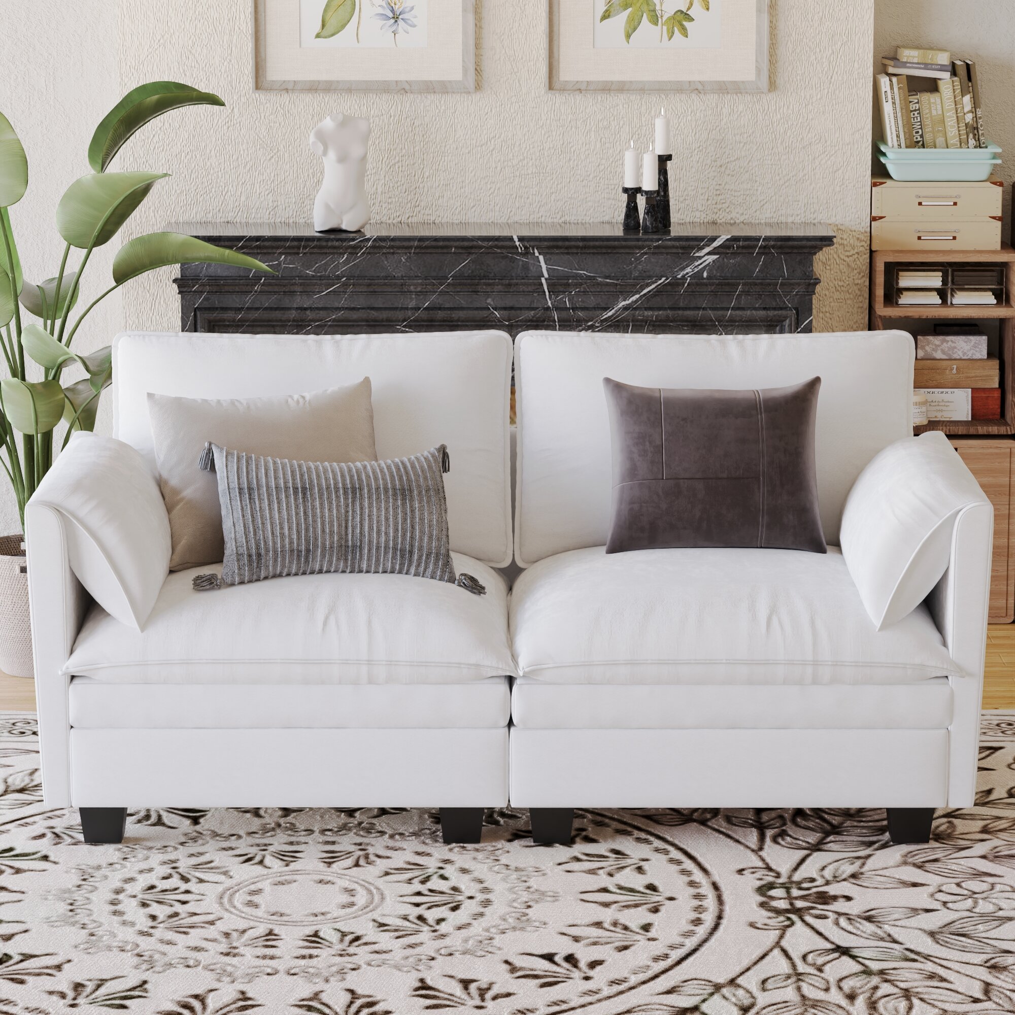 Modern Loveseats 74.27'' Loveseat Sofa, 2 Seater Comfy Couch,Mid ...
