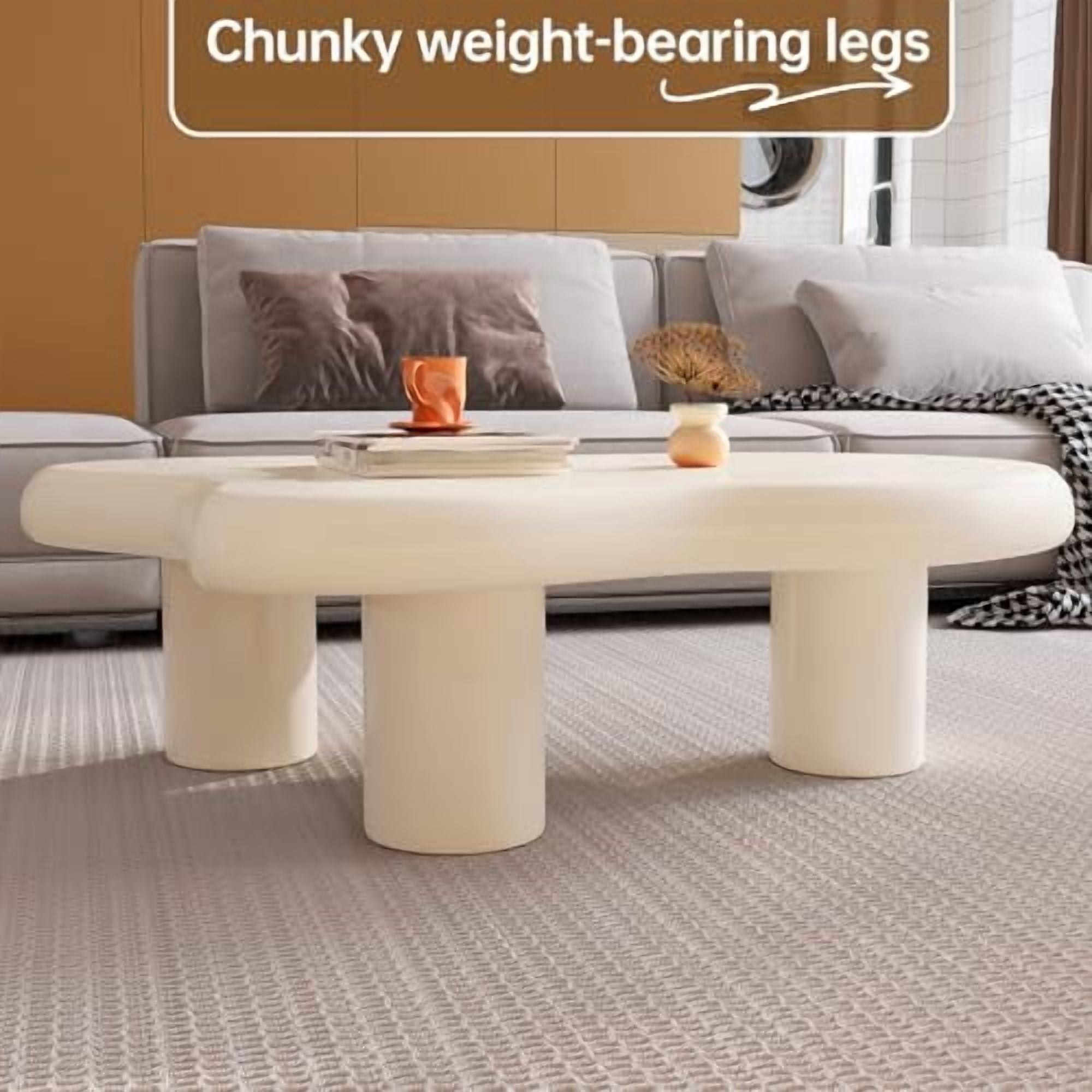 Modern Low Irregular-Shaped Coffee Table, Cloud-Shaped Floor Table ...