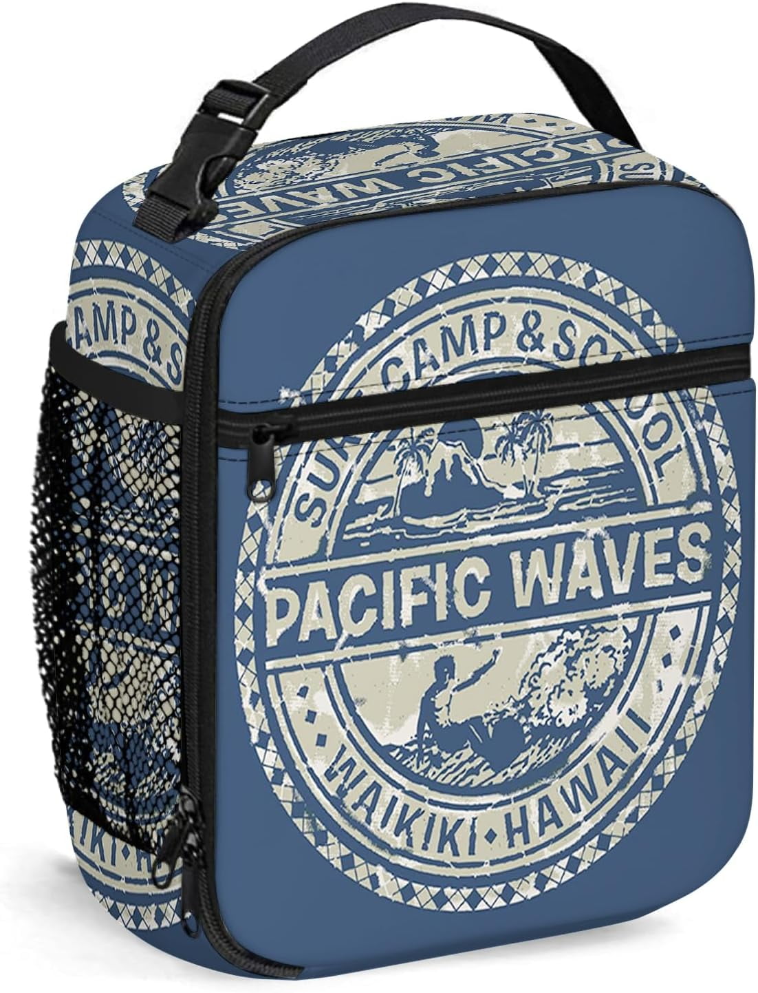 Modern Lunch Bag,Waves Surf Camp and Hawaii Logo,Lunch Box Insulated ...