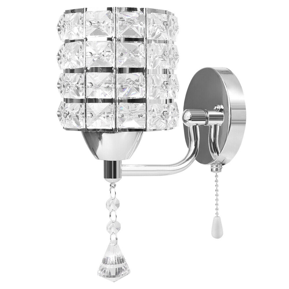 Modern Luxury Crystal Wall Light Sconce Lamb Lighting Fixture Pull ...
