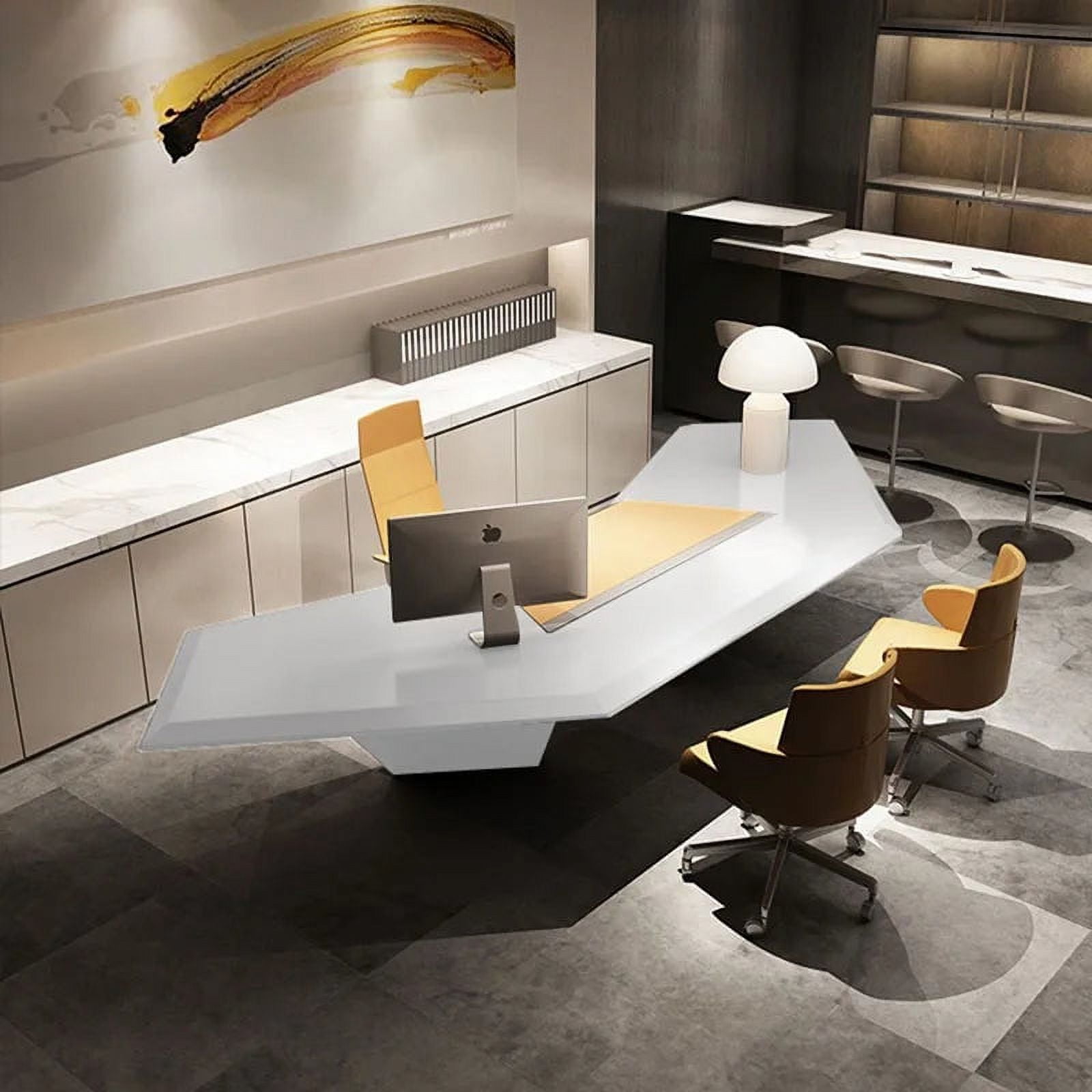 Modern Luxury Office Desk Combination Reception Black Standing Computer ...