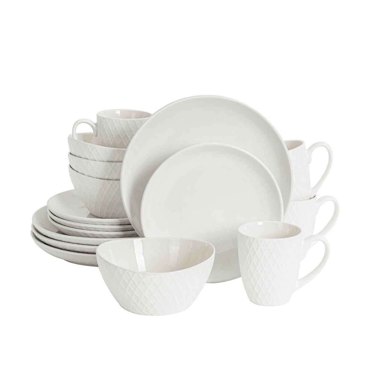 GSHLGAO Fine Bone China Dinnerware Set, Elegant China Plate Set, White ...