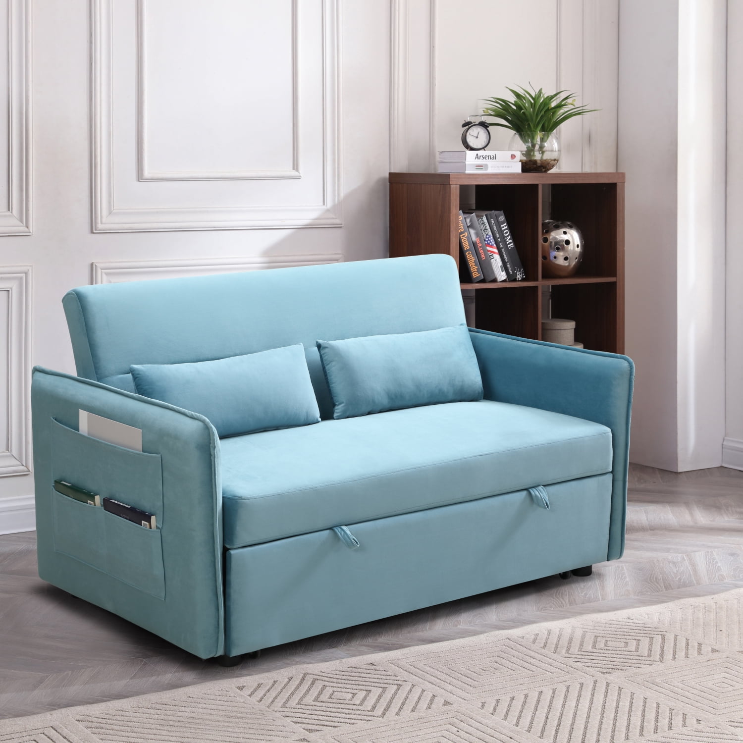 Modern MEGA Pull Out Sofa Bed with Adjustable Lounge Chair Side Pockets ...