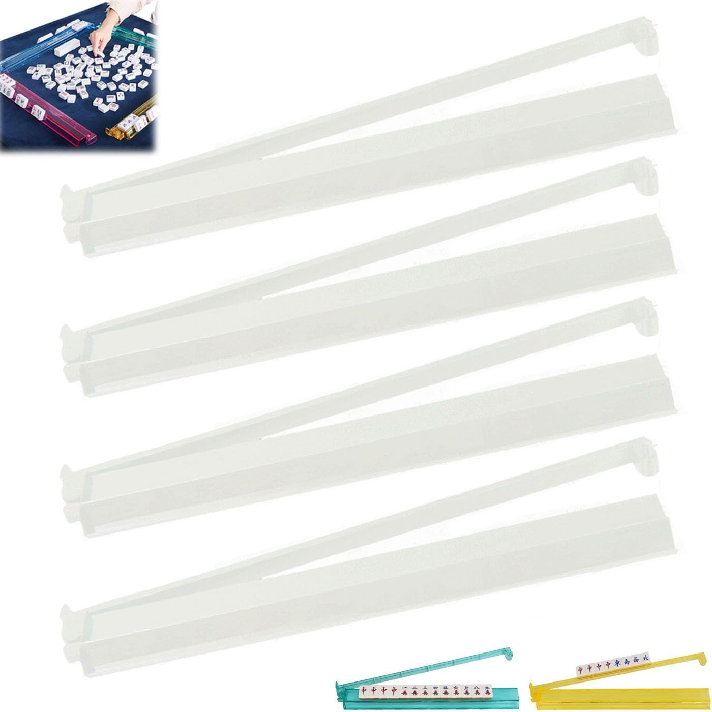 InTrans Modern Mahjong Rack Pusher Set, Multicolor Acrylic, Compact ...