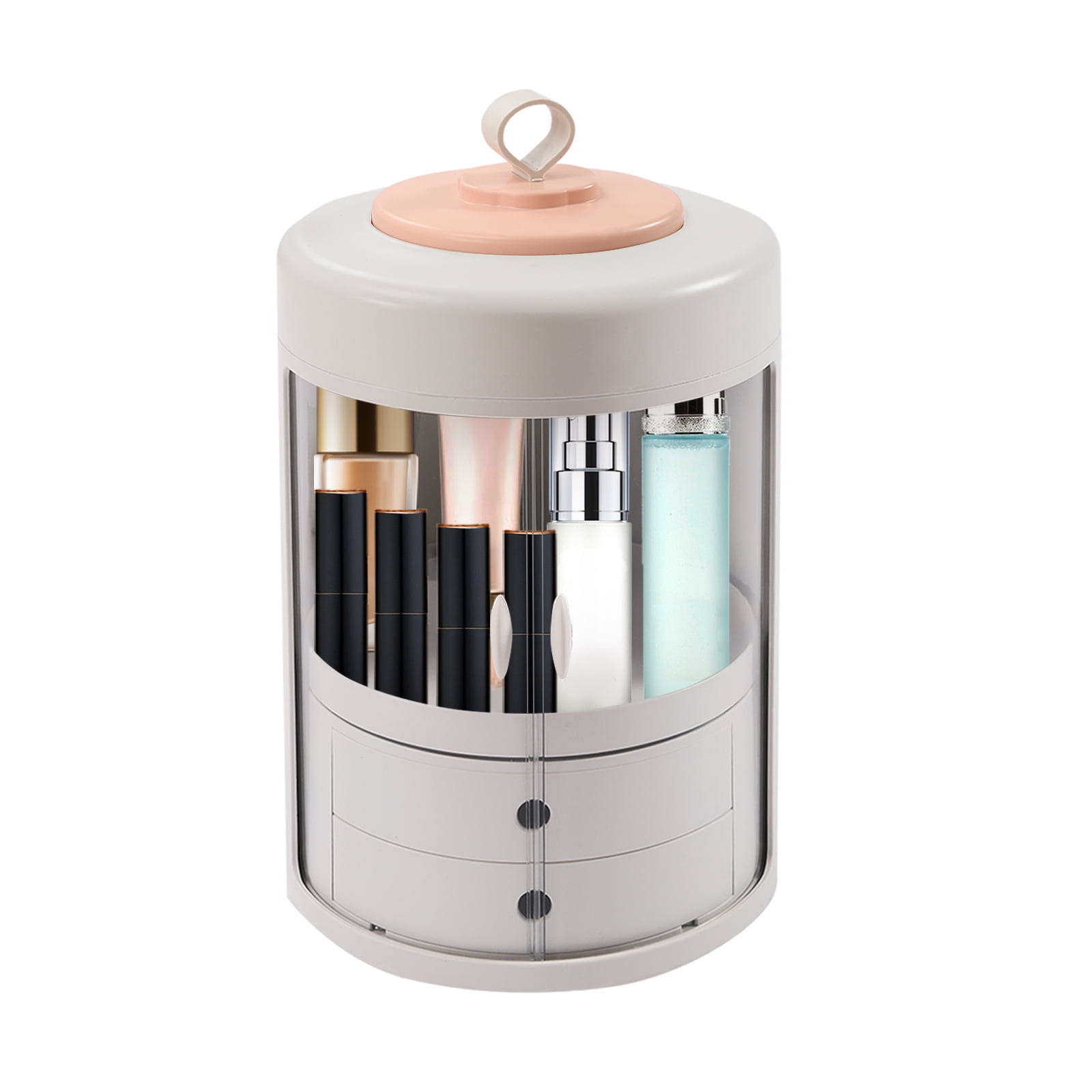 Modern Makeup Organiser Rotating Makeup Tabletop Organiser 2 Drawers ...