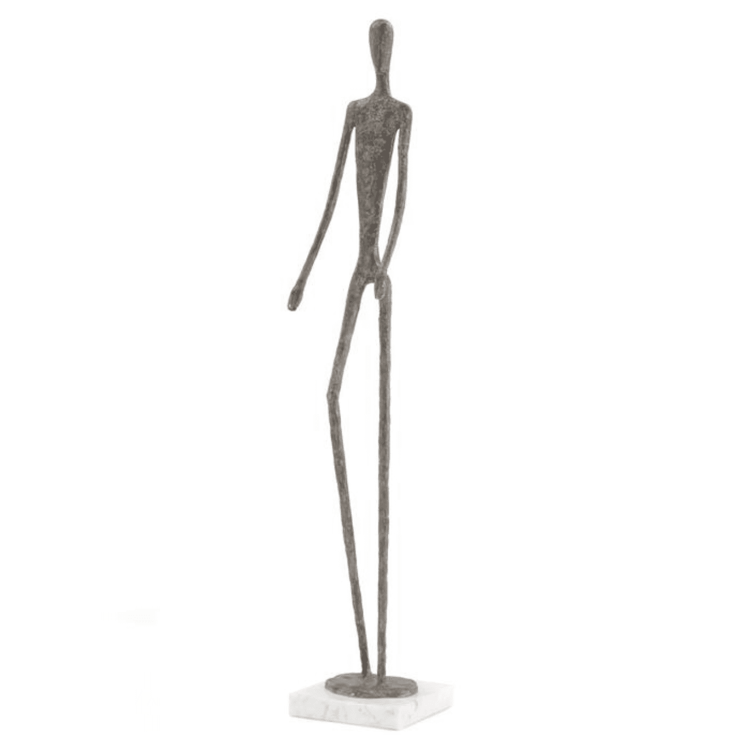 Modern Man Life-Size Sculpture - Verdigris Finish - Marble Base ...