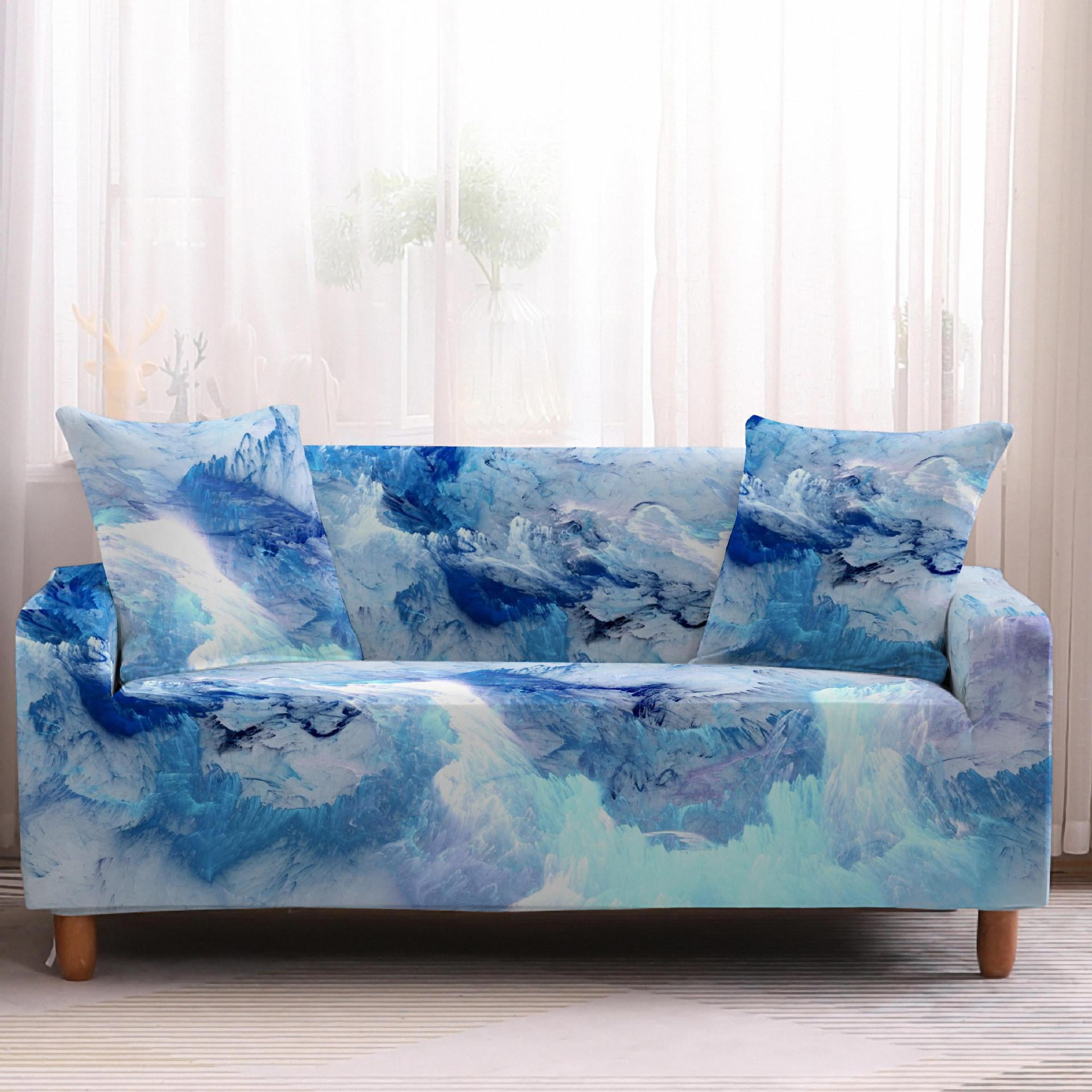 Modern Marble Style Simple Sofa Cover Polyester All-inclusive Living ...