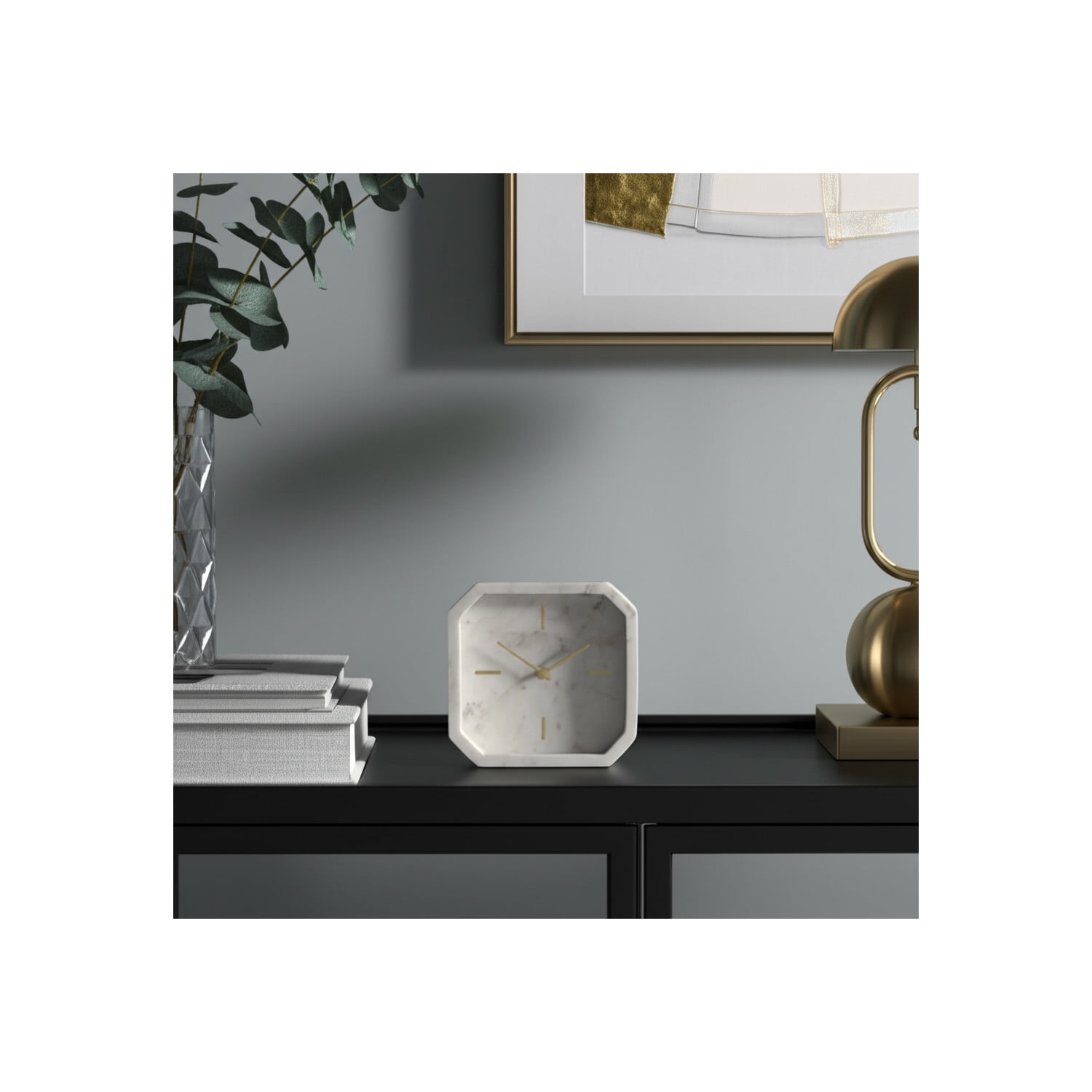 Modern Marble Table Clock - Elegant Stone Decor - Sleek Finish ...
