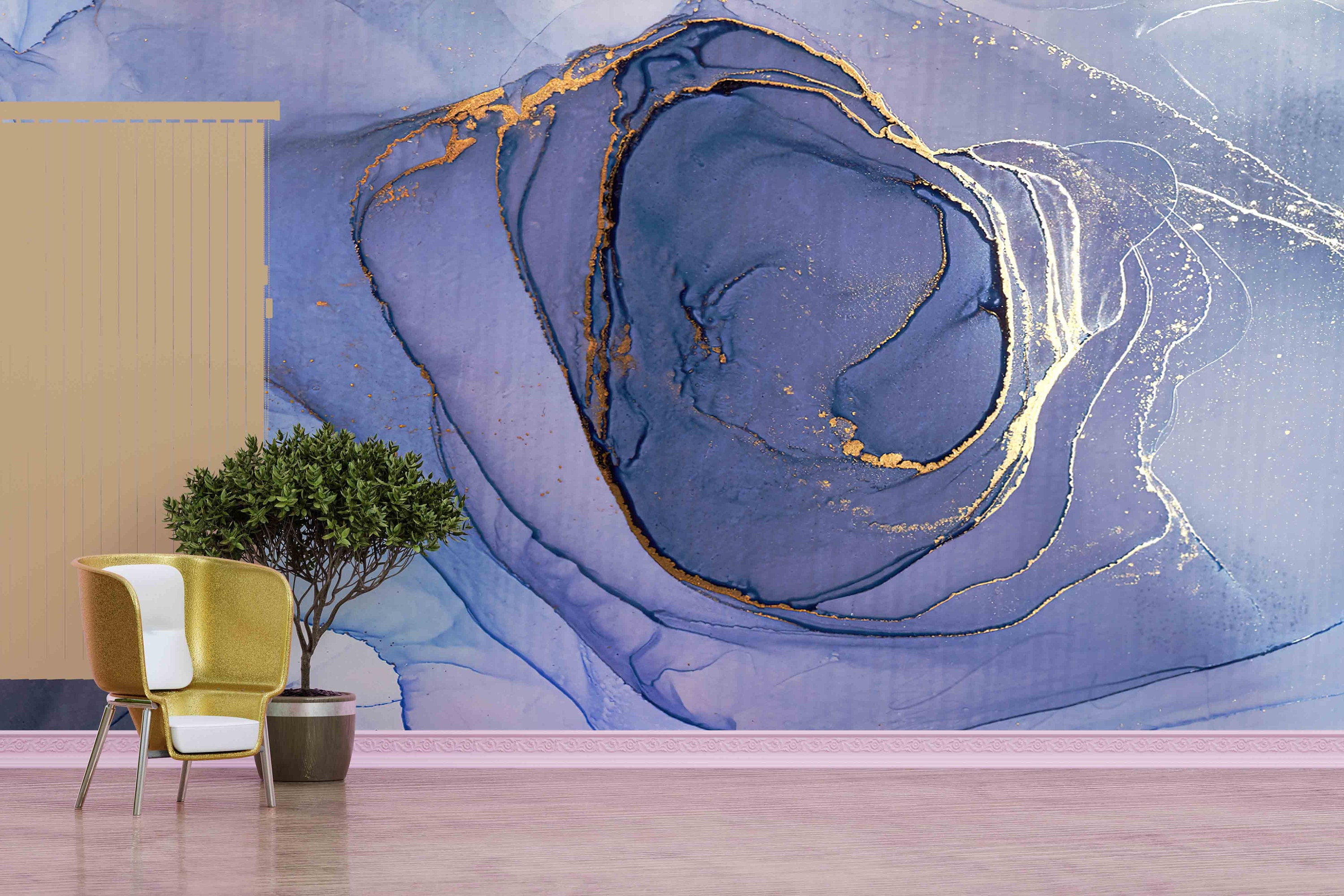 Modern Marble Wall Art, Wallpaper Wall Art, Custom Wallpaper, Purple ...