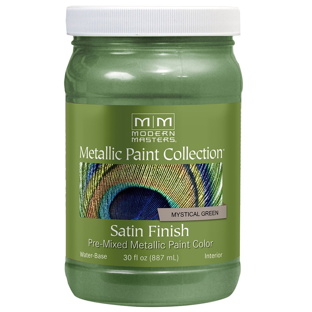 Modern Masters Mystical Green Metallic Paint, Iridescent Walls, 1 Quart ...