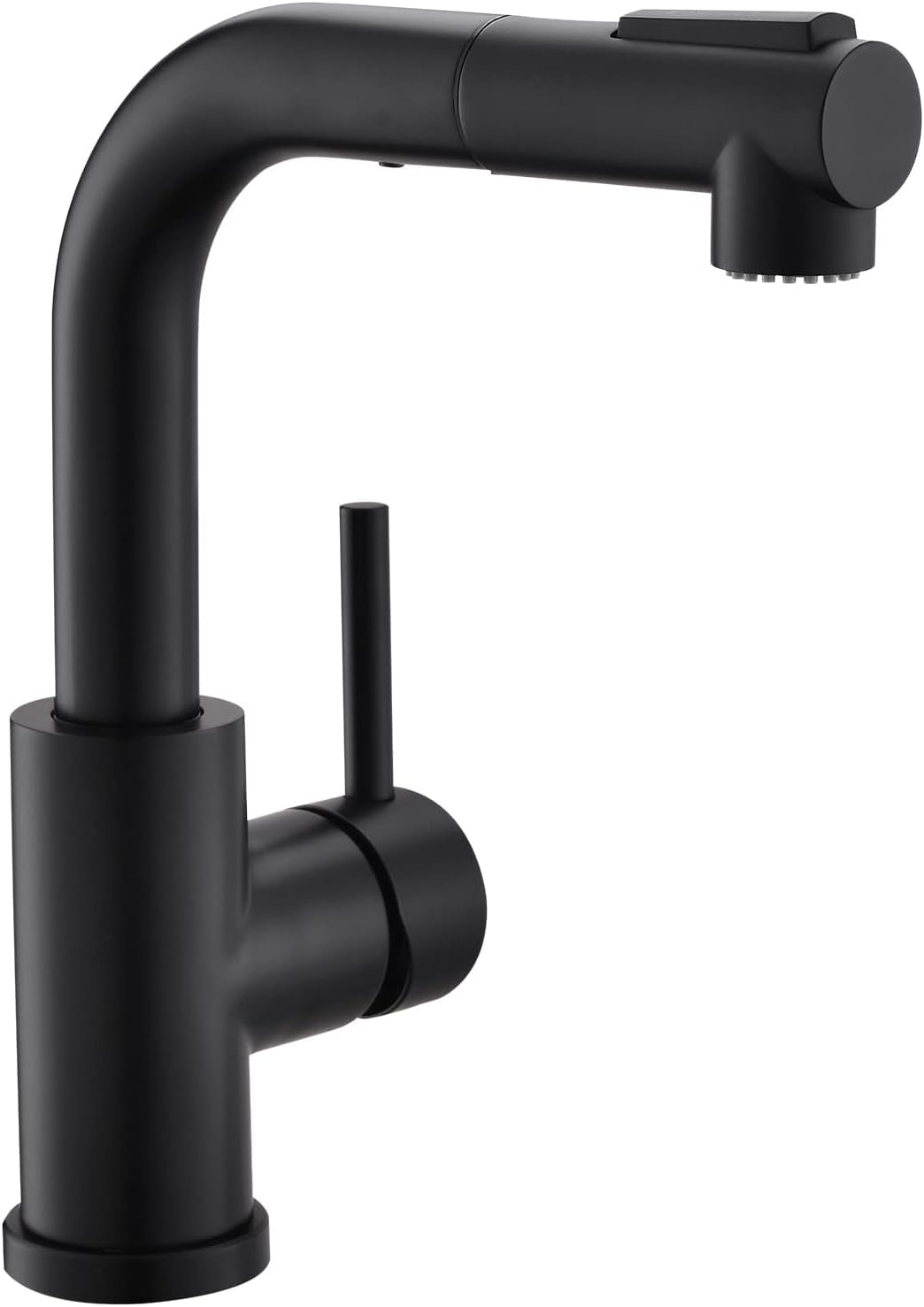Modern Matte Black Bar Faucet - Single Handle Pull-Out Sprayer for ...