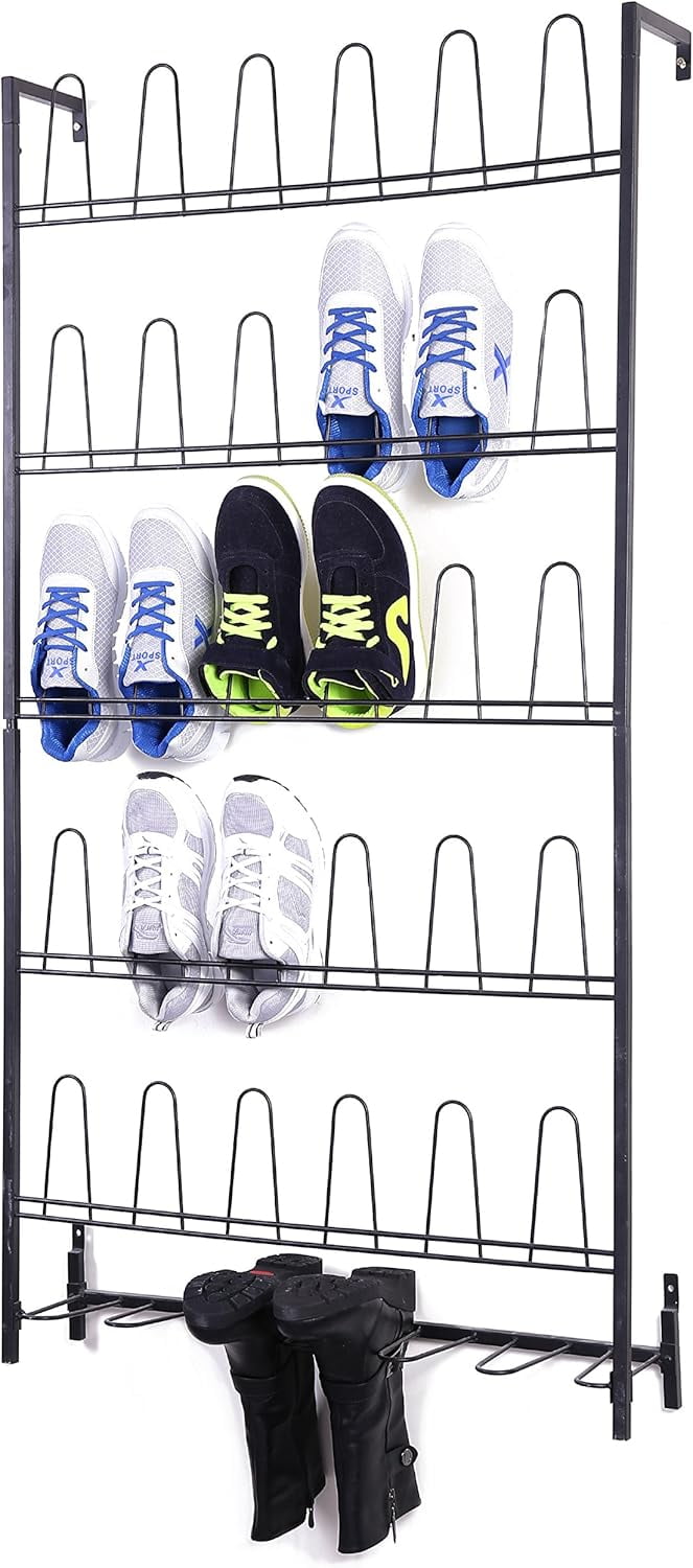 Modern Matte Black Metal Hanging Shoe Rack for Walk in Closet, Mudroom ...