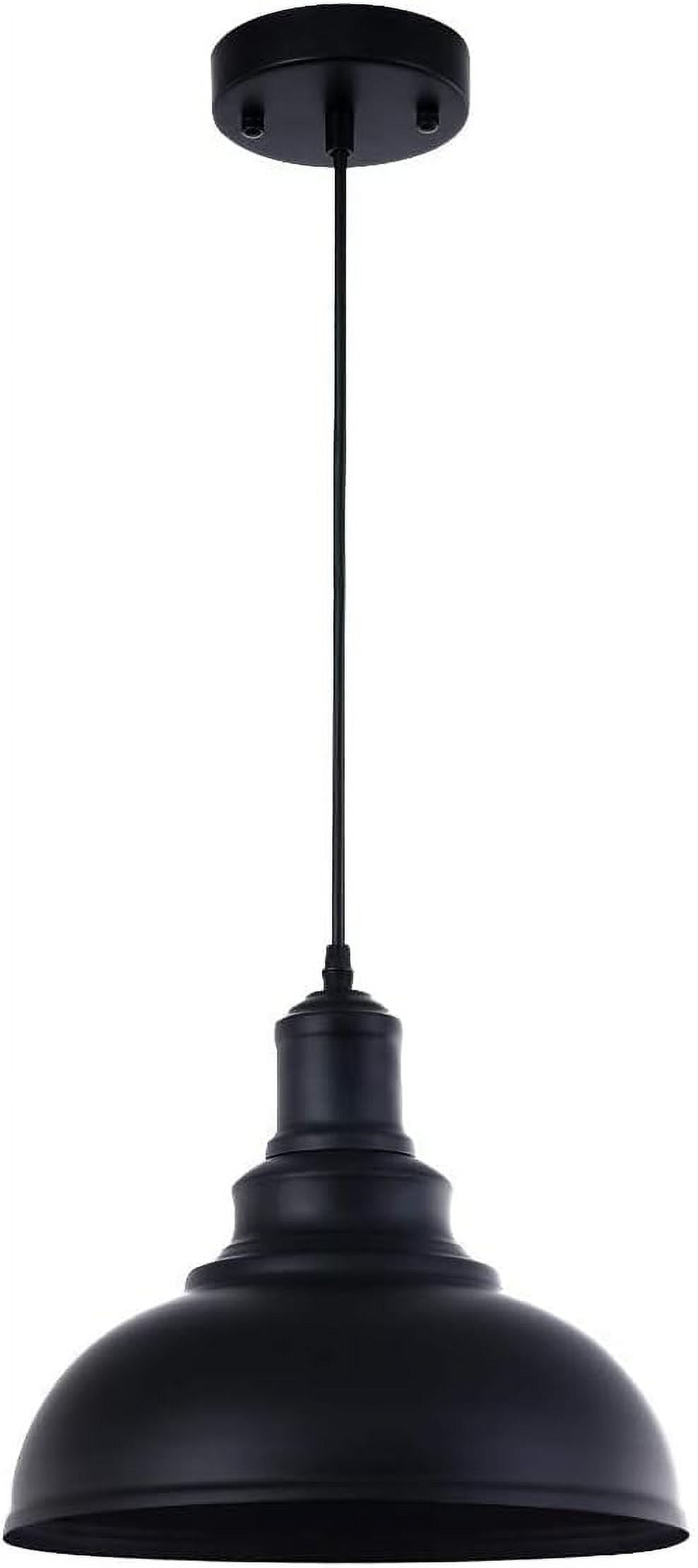 Modern Matte Black Pendant Lights Kitchen Light, 11.38" Metal Shade ...