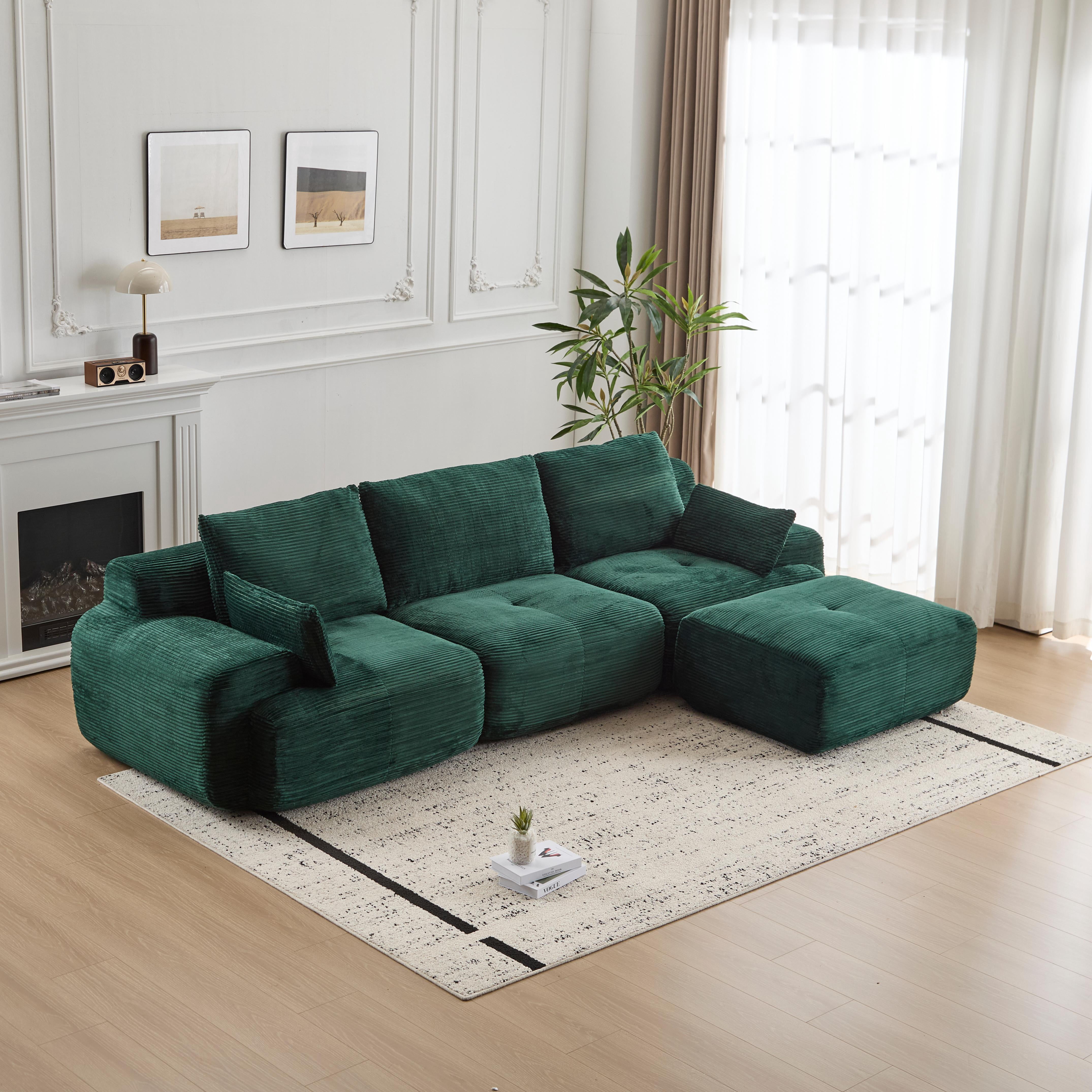Modern Memory Foam Compressed Sofa, Large Sectional Couches for Living ...