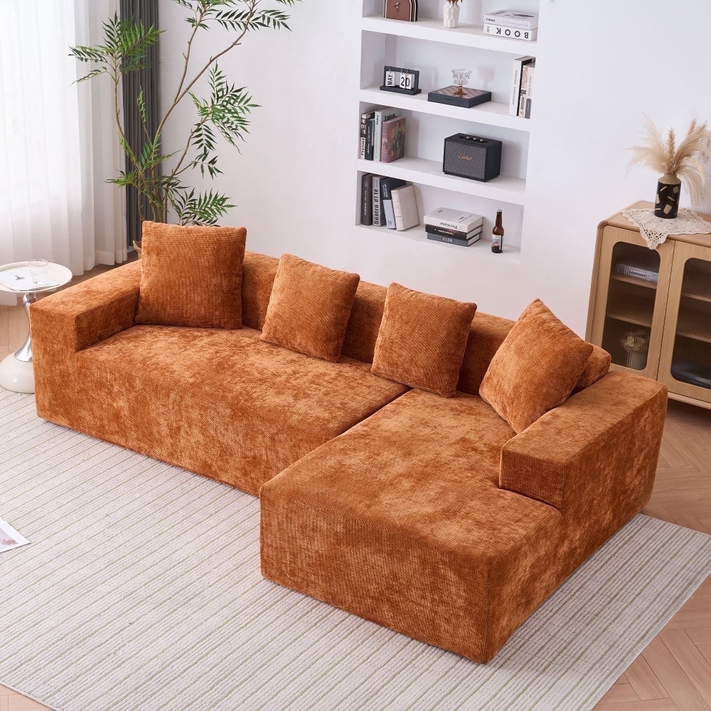 Modern Memory Foam Compression Sofa, L-shaped Sectional Modular Sofa ...