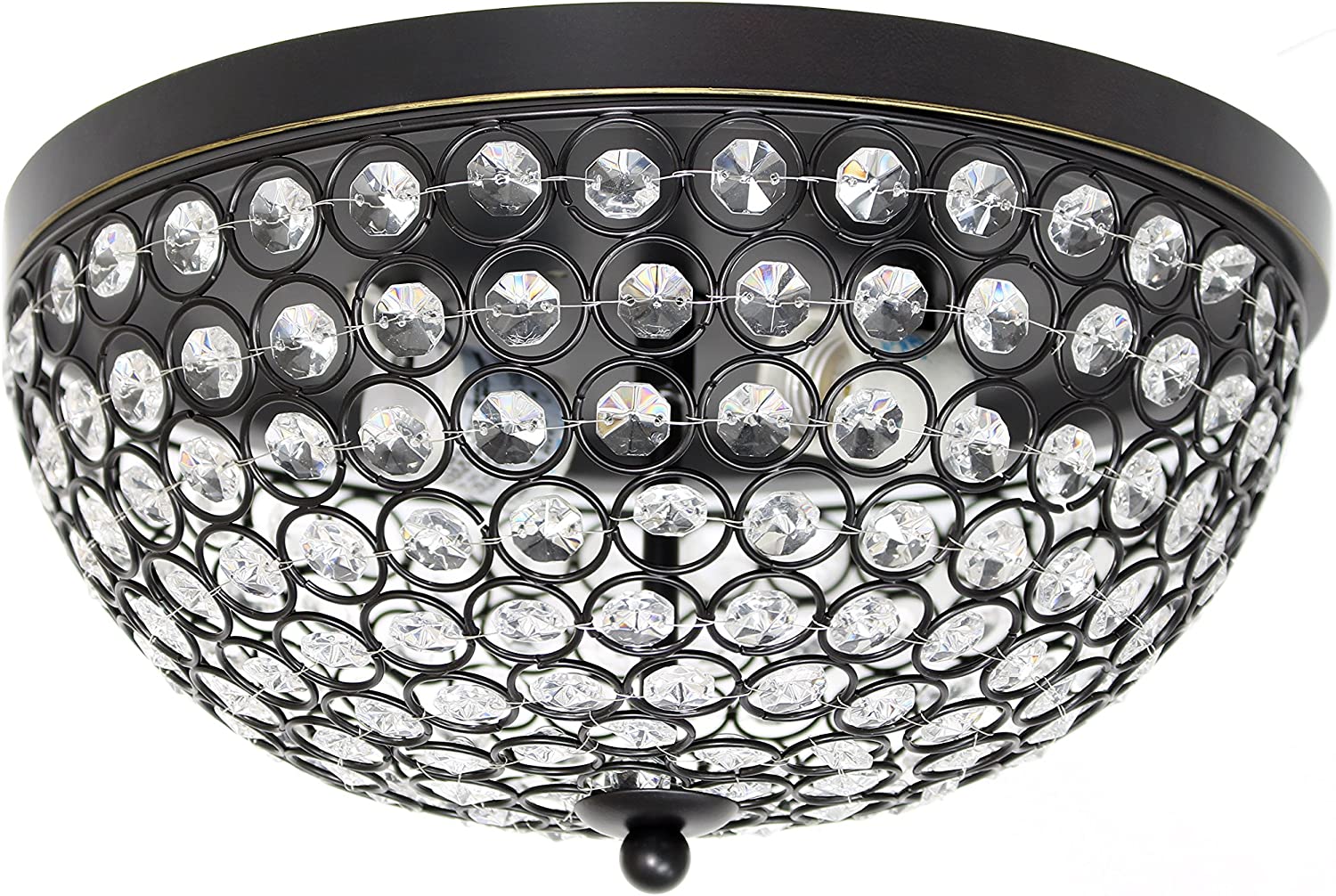 Modern Metal 2 Light Bowl Shaped Ceiling Flush Mount Fixture - Walmart.com