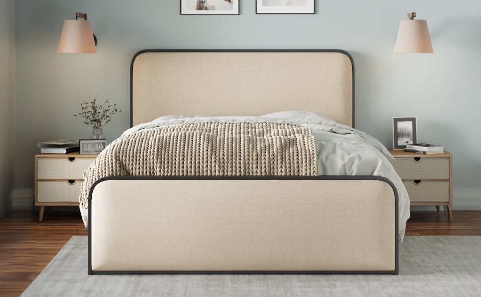 Modern Metal Bed Frame,Modern Metal Bed Frame,Queen Size Bed Frame with ...