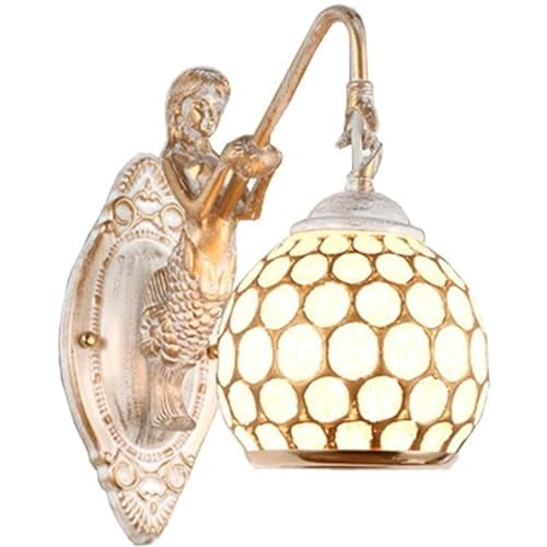 Modern Metal Caged Wall Light with Mermaid Decoration, Wall Mount ...