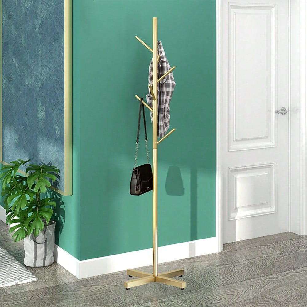 Modern Metal Coat Rack Free Standing 7 Hooks Hall Tree In Corner, Hat ...