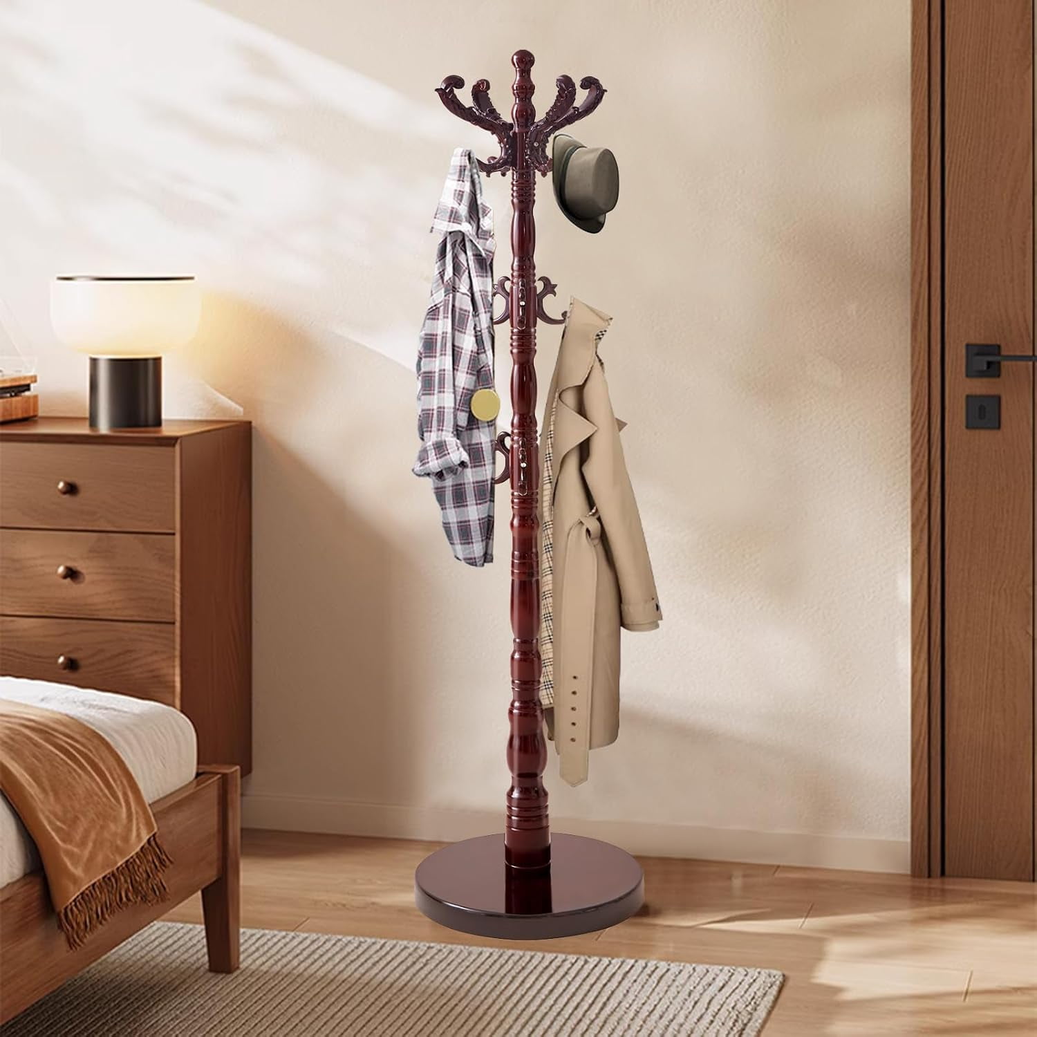Modern Metal Coat Rack Stand, Coat Rack Freestanding with Natural ...