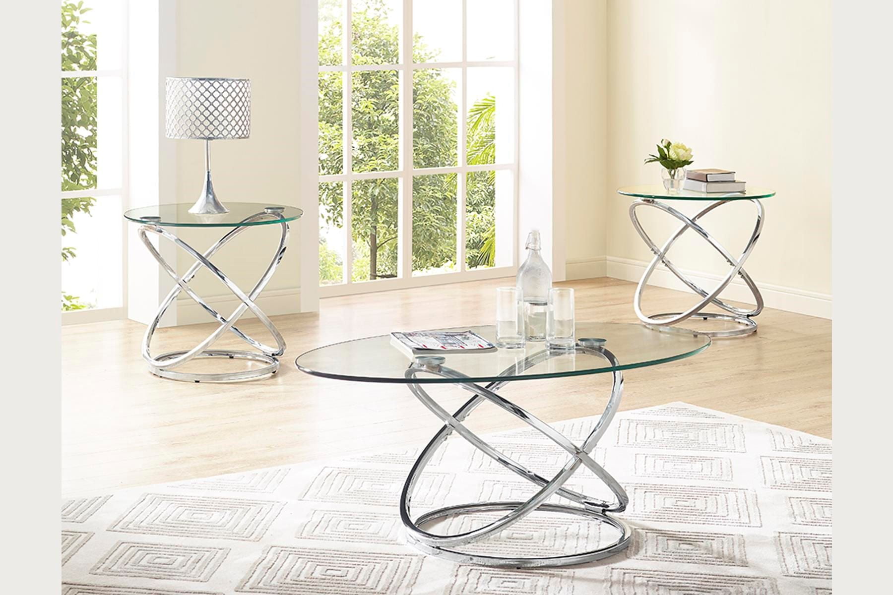 Modern Metal Cocktail Table Set Contemporary Cocktail Table Set ...