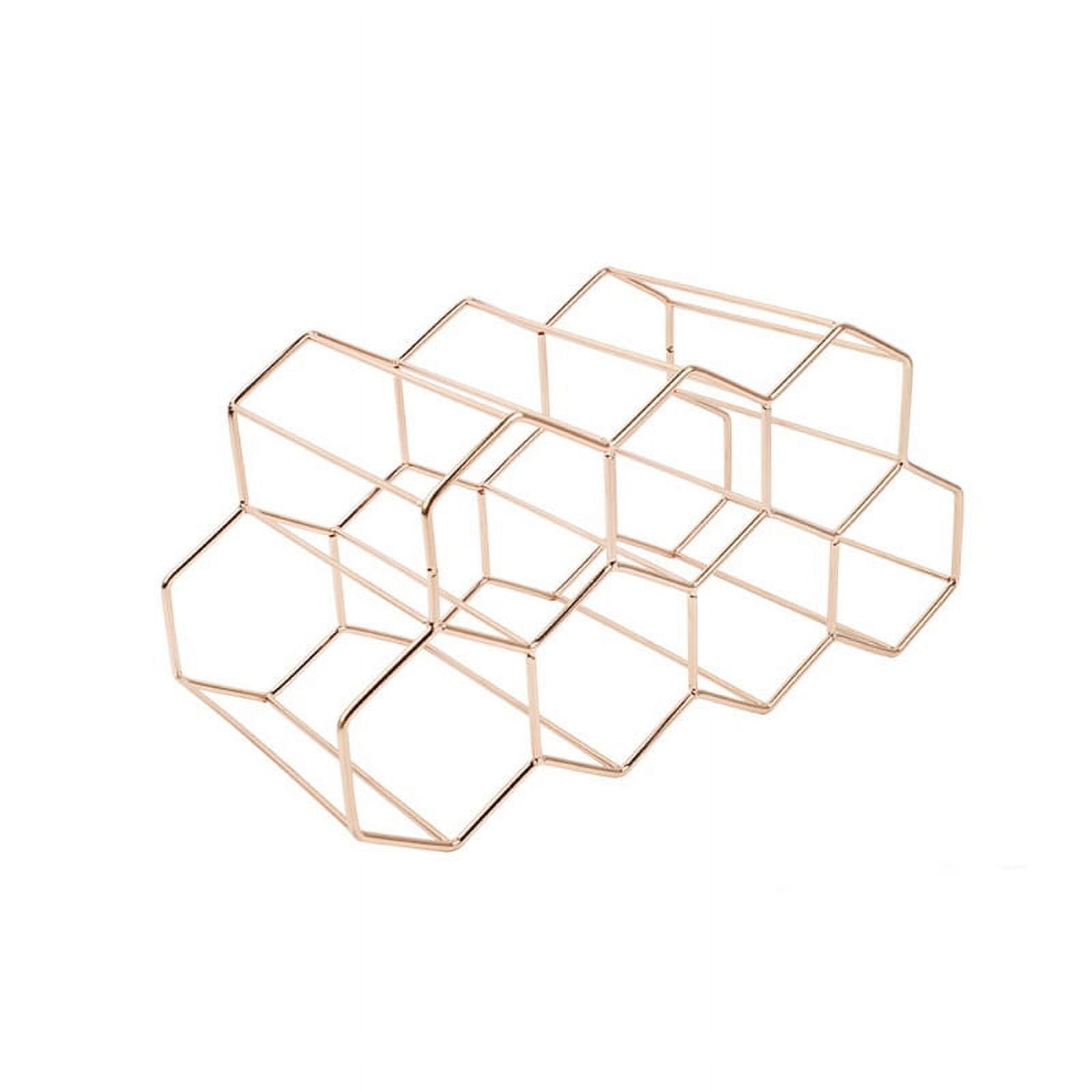 Modern Metal Honeycomb Wine Rack Wine Bottle Storage Beehive Tabletop ...