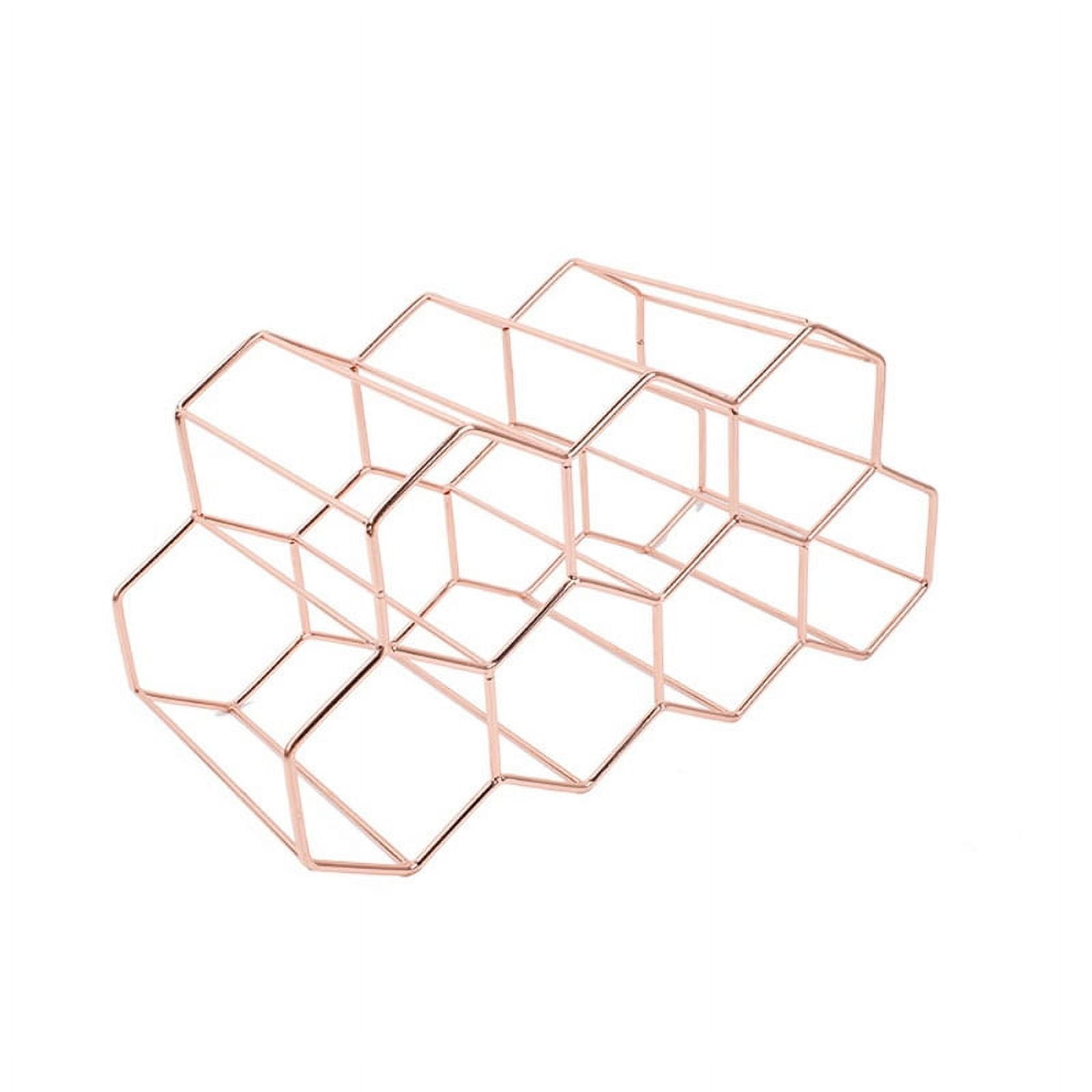 Modern Metal Honeycomb Wine Rack Wine Bottle Storage Beehive Tabletop ...