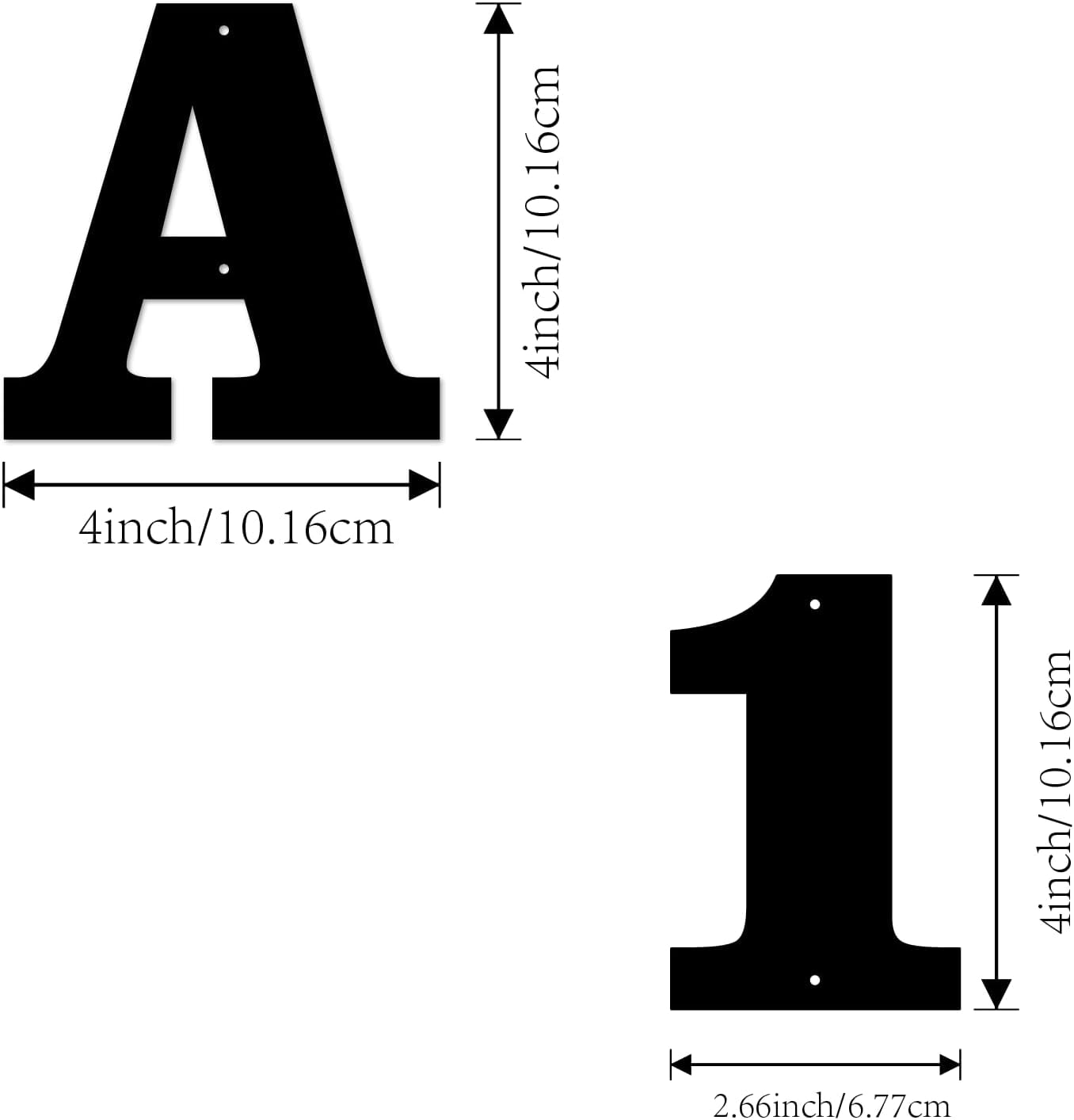 Modern Metal House Numbers And Letters - Black Coating Address Letters ...