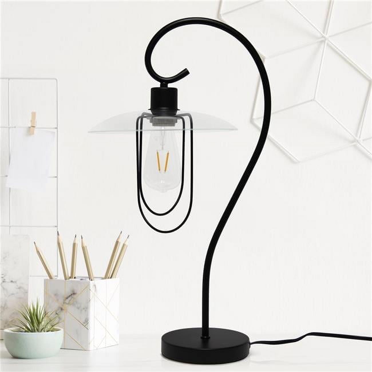 Modern Metal Scroll Table Lamp, Black - Walmart.com