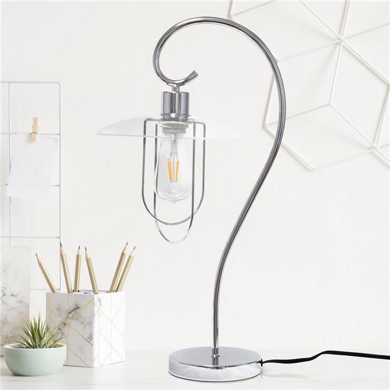 Modern Metal Scroll Table Lamp, Chrome - Walmart.com