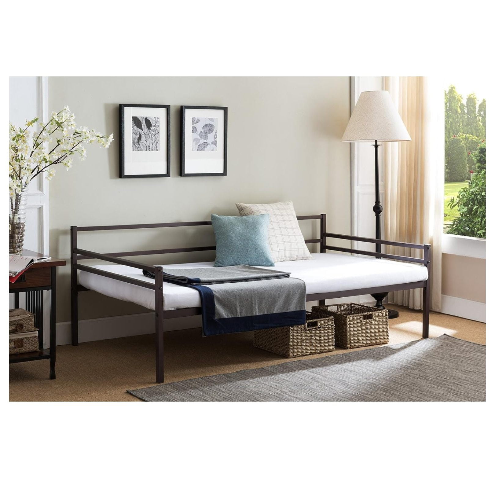 - Modern Metal Size Daybed Frame with Metal Slats Support, Bronze ...