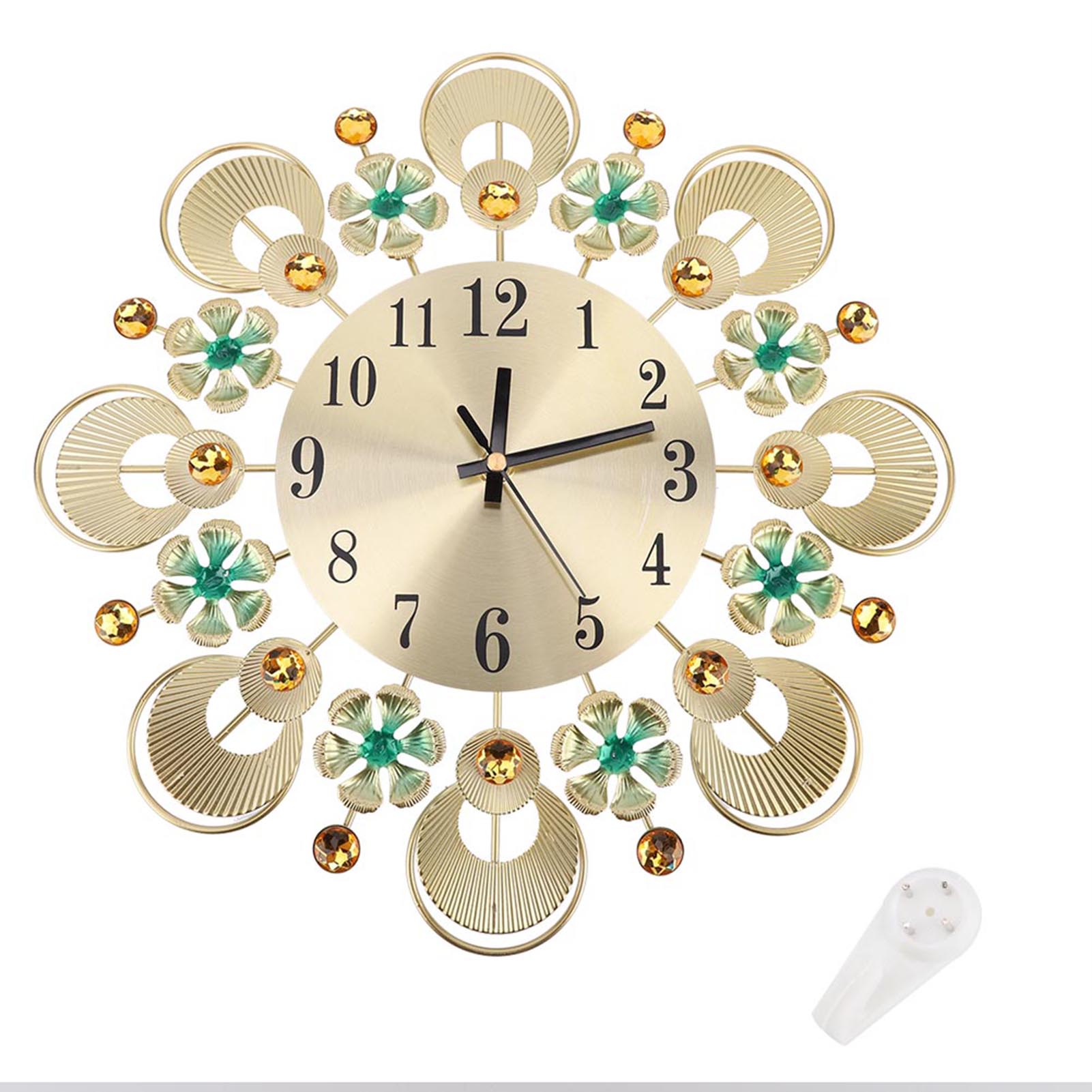 Modern Metal Wall Clock Rhinestone Home Office Decor Silent Metal Wall ...