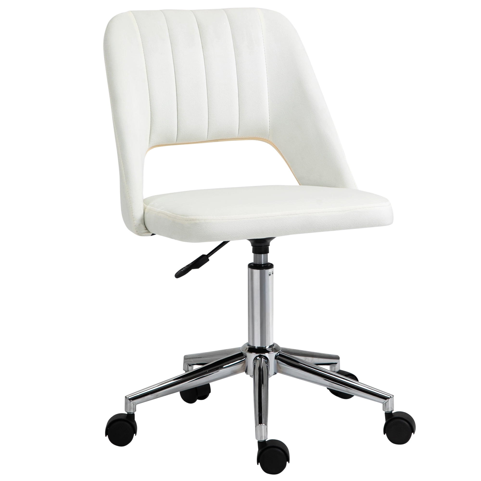 Modern Mid Back Office Chair with Velvet Fabric, Swivel Computer ...