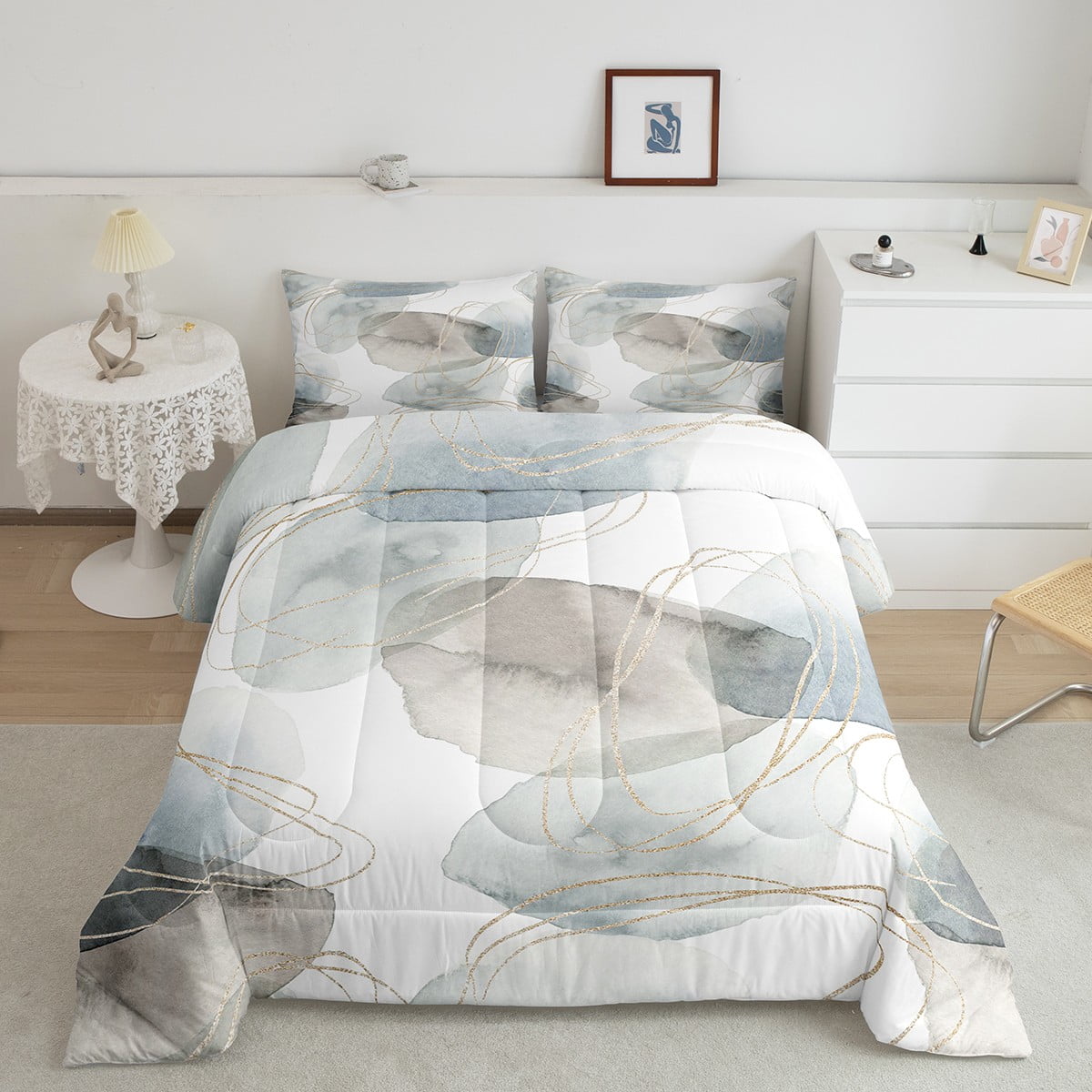 Modern Mid Century Bedding Set Twin Boho Abstract Comforter Set ...