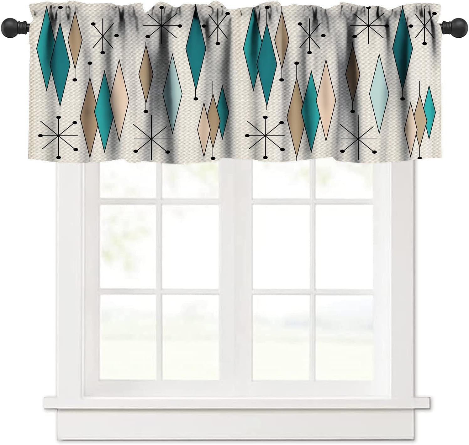 Modern Mid Century Valance,Modern Middle Century Retro Green Window ...
